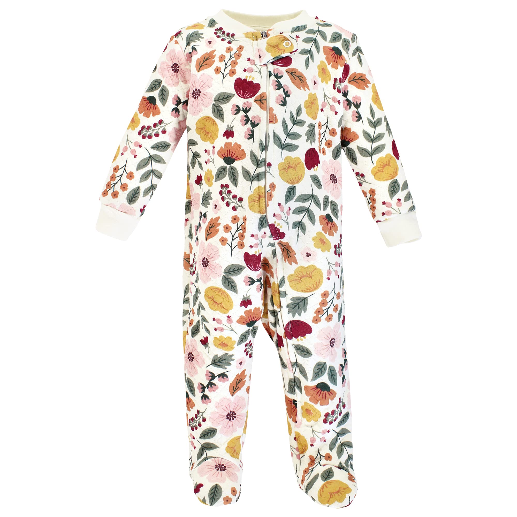 Hudson Baby Unisex Baby Premium Quilted Zipper Sleep and Play, Fall Botanical, 3-6 Months