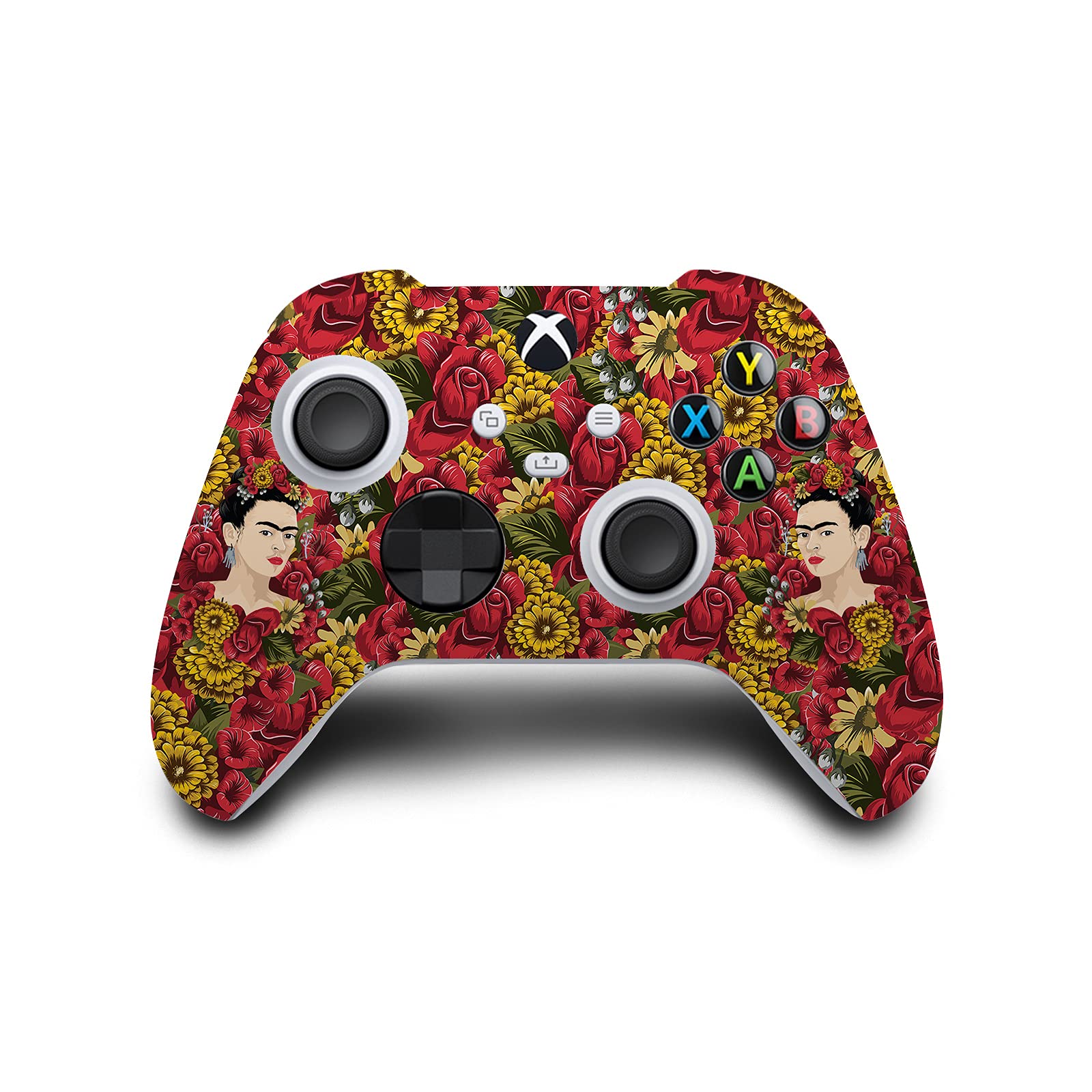 Head Case Designs Officially Licensed Frida Kahlo Portrait Pattern Floral Vinyl Sticker Gaming Skin Decal Cover Compatible With Xbox Series S Console and Controller Bundle