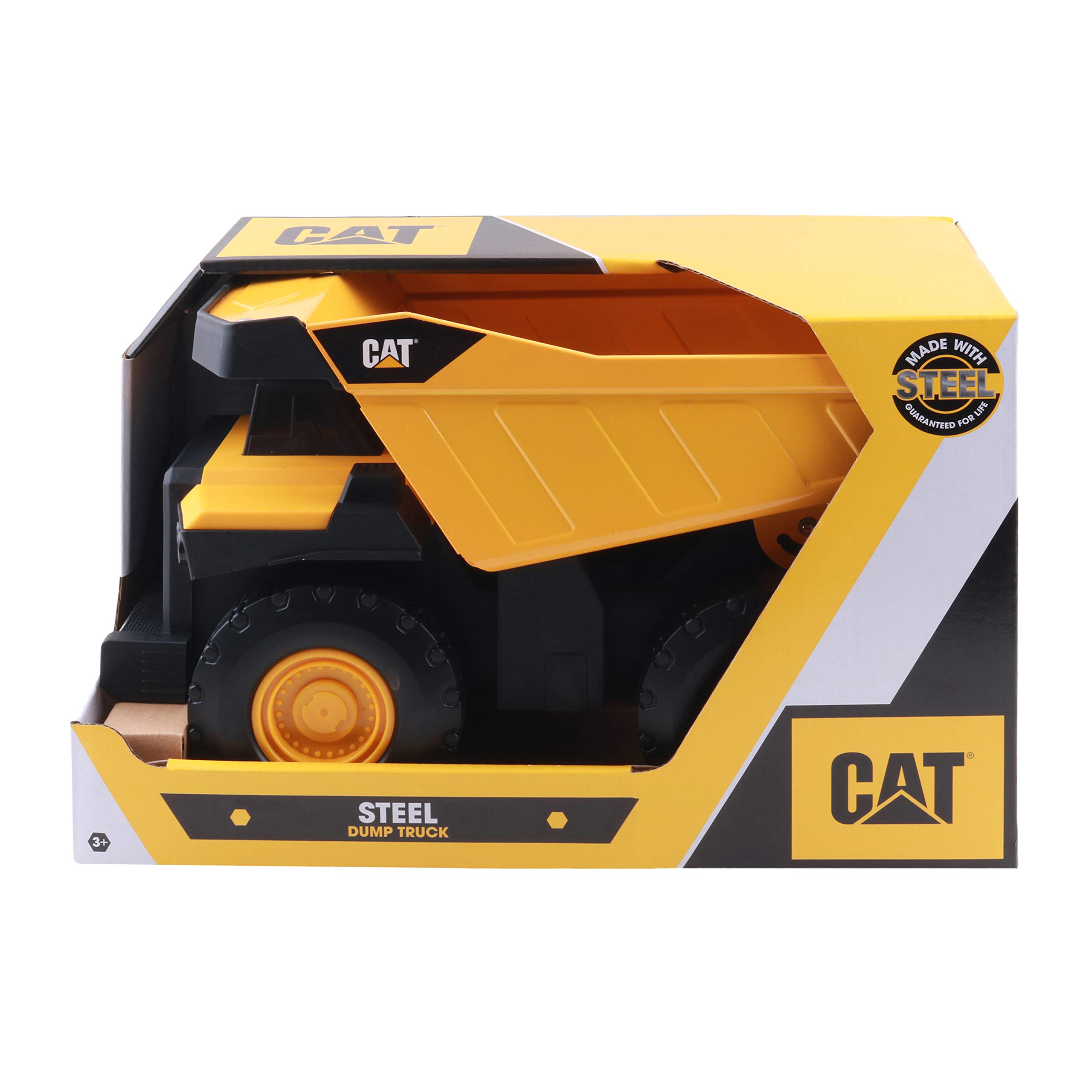 CAT Construction Toys, 16" Steel Toy Dump Truck - Ages 3+, Durable Steel & Plastic Construction, Working Dump Bin, EduCATional Toy For Kids.