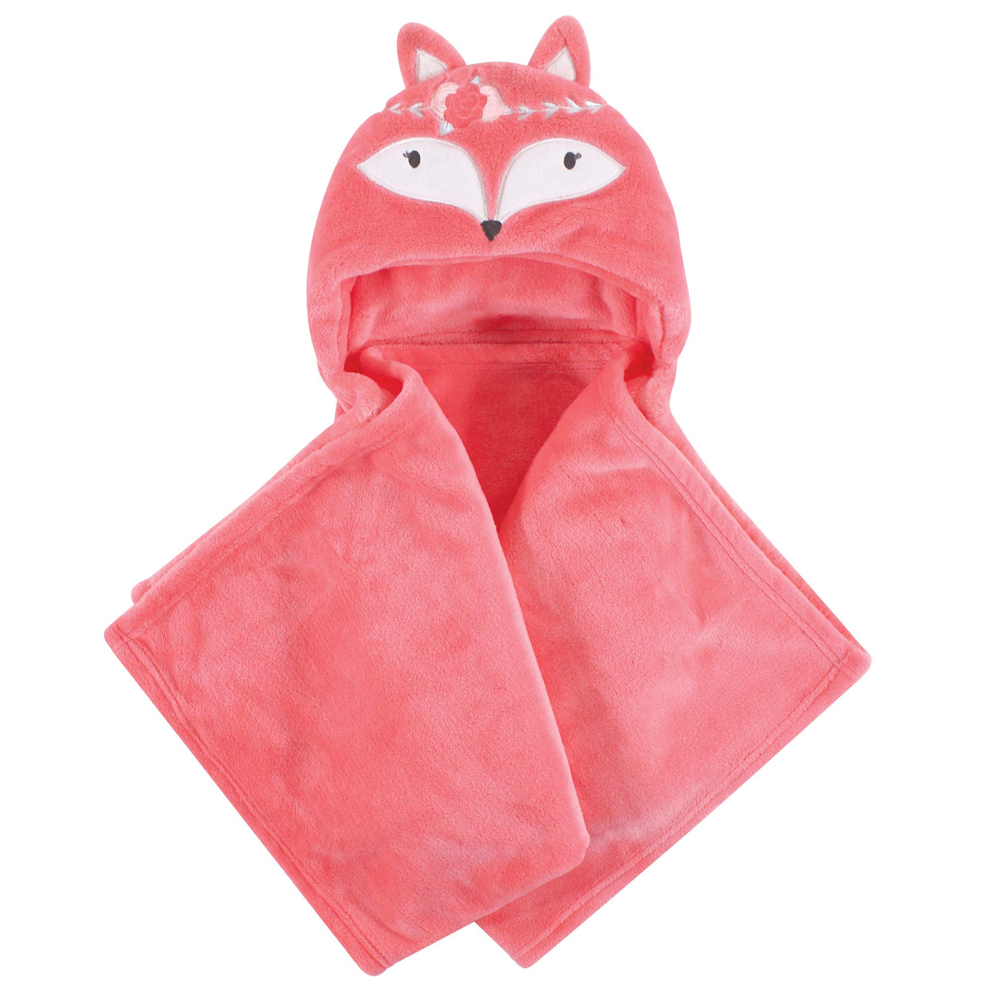 Hudson Baby Unisex Baby Plush Animal Face Bathrobe, Boho Fox, 0-9 Months