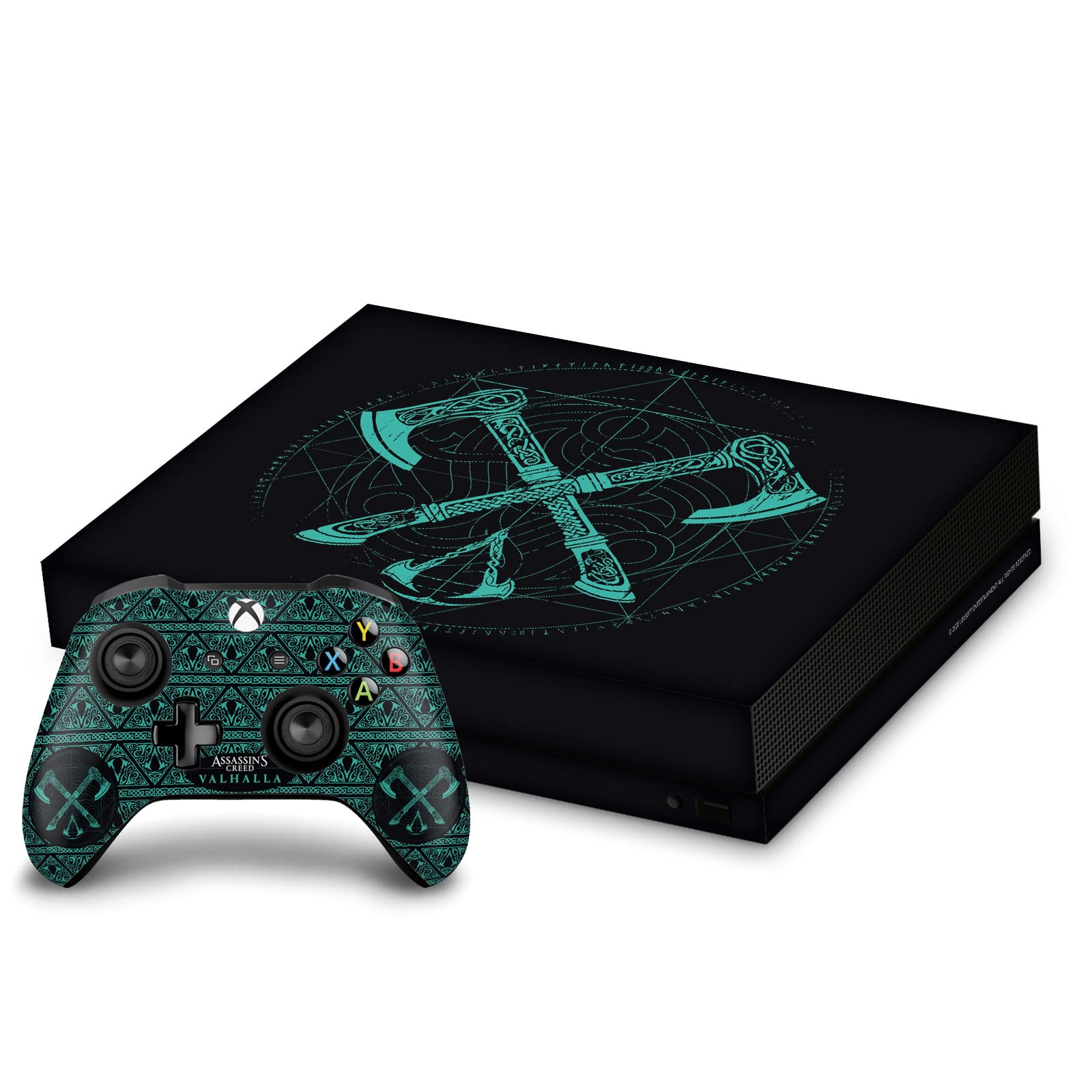 Head Case Designs Officially Licensed Assassin's Creed Dual Axes Valhalla Key Art Matte Vinyl Sticker Gaming Skin Decal Cover Compatible With Xbox One X Console and Controller Bundle