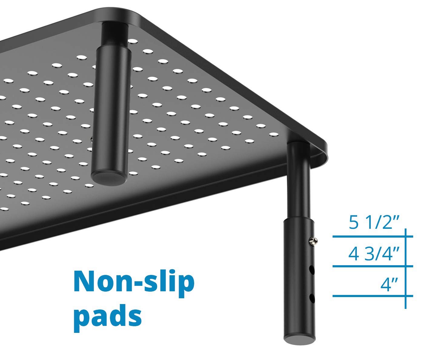 Premium PC Monitor & Laptop Stand with Sturdy, Stable Black Metal Construction. Fashionable Riser is Height Adjustable with Non-Skid Rubber. Perfect for Computer Monitor, iMac Stand, Computer Shelf