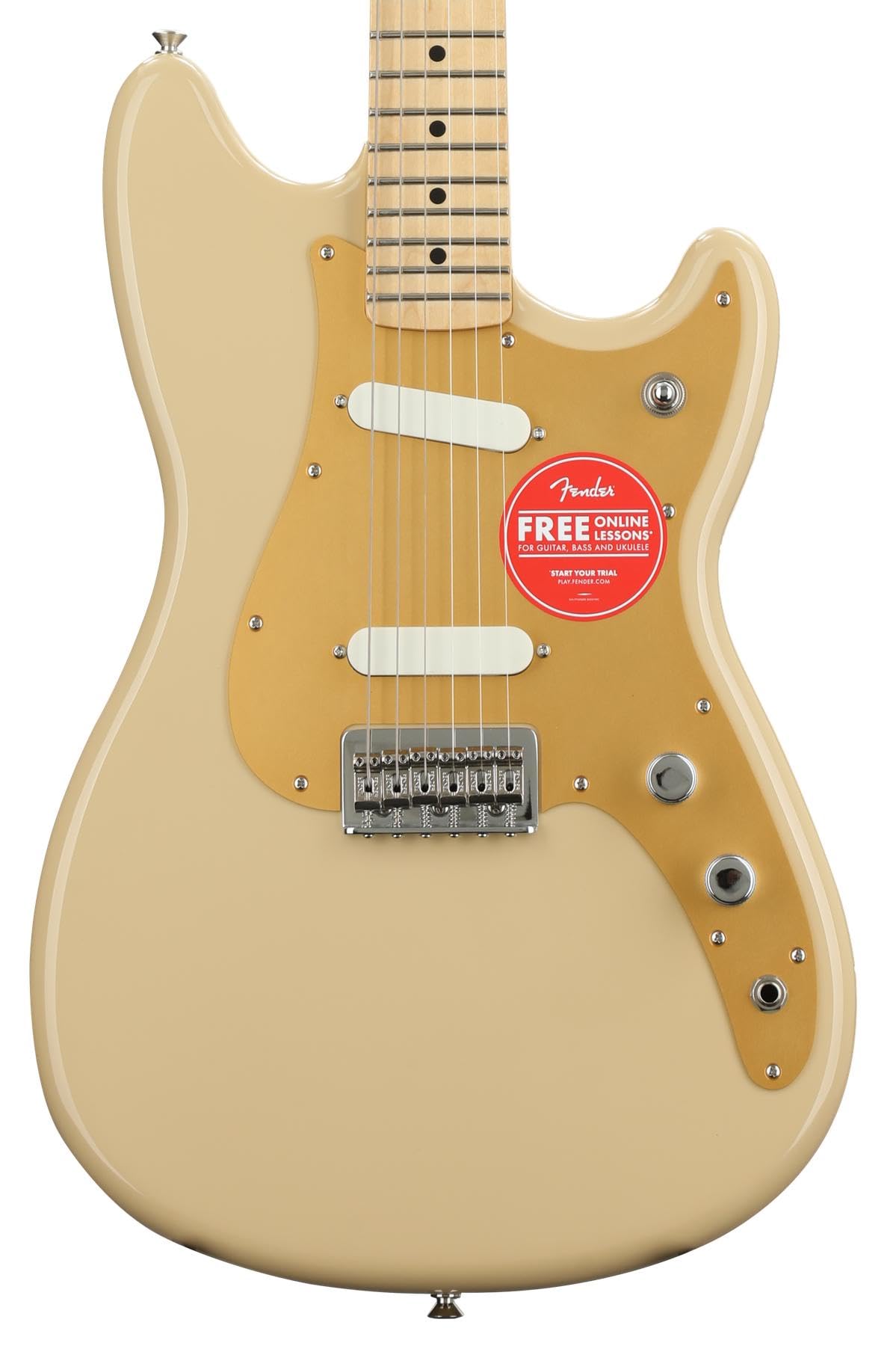 Fender Player Duo-Sonic SS Electric Guitar, with 2-Year Warranty, Desert Sand, Maple Fingerboard