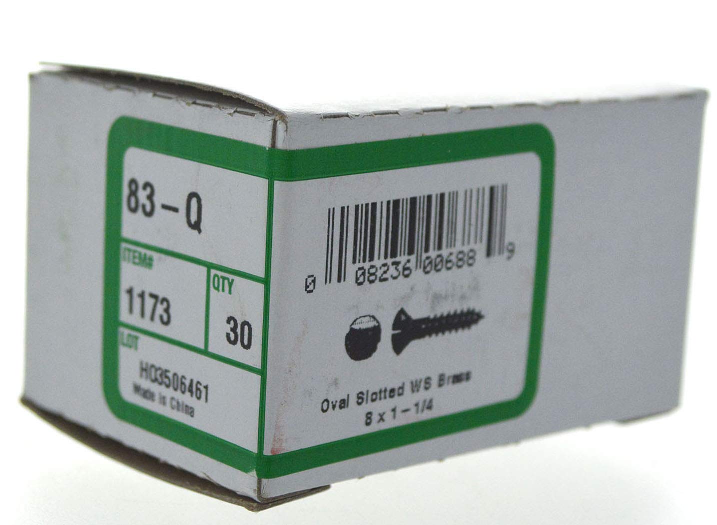 Hillman 1173 Brass Oval Head Slotted Wood Screw 8 x 1 1/4 in. 30-Pack