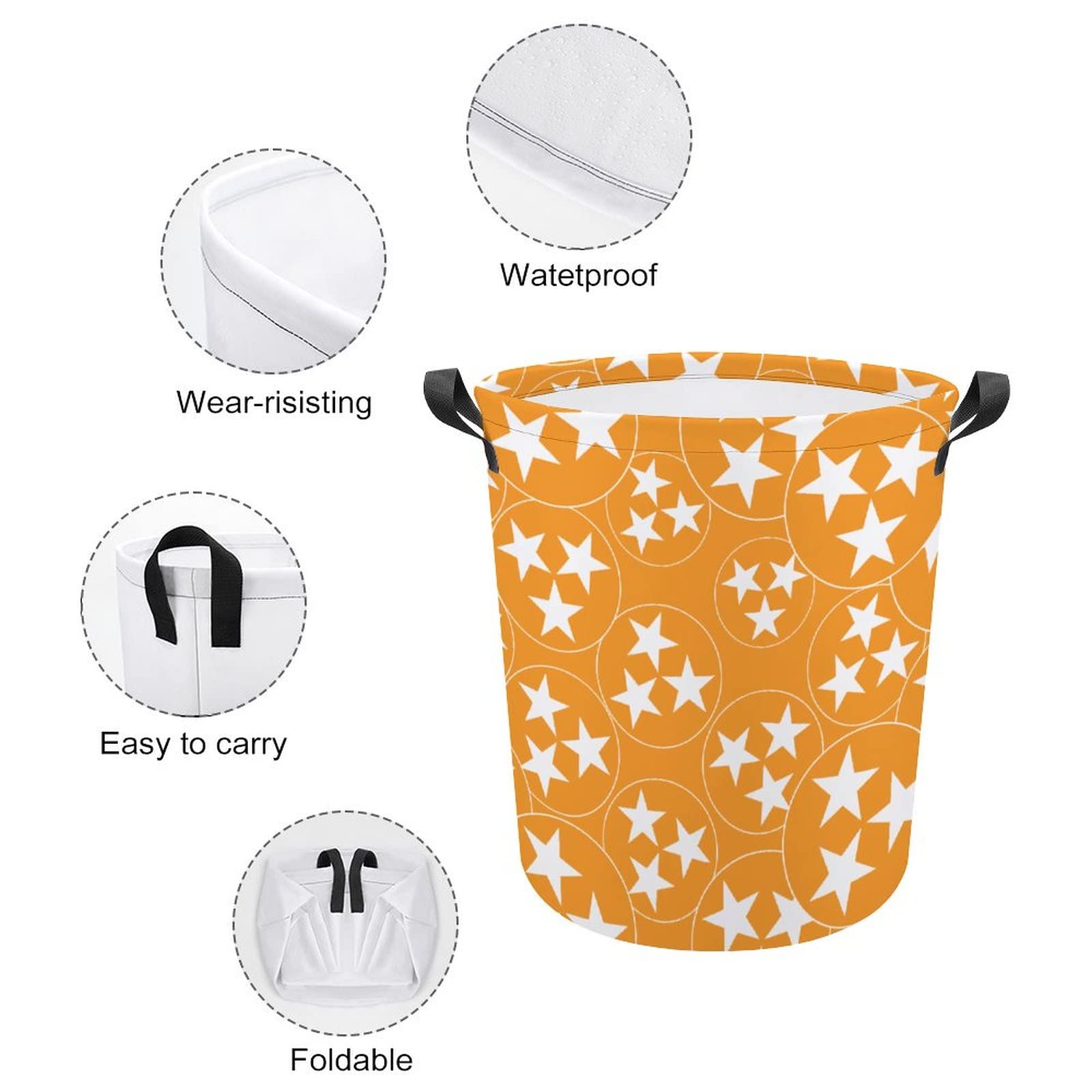 Flag of Tennessee Foldable Laundry Basket Waterproof Hamper Storage Bin Bag with Handle 16.5"x 16.5"x 17"