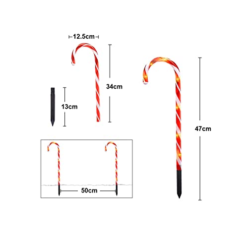 Christmas Candy Cane Lights,Solar Christmas Cane Light, Set 1 for 5 Waterproof Christmas Plug-in Lamp, LED Home Garden Courtyard Lawn Decoration Lights