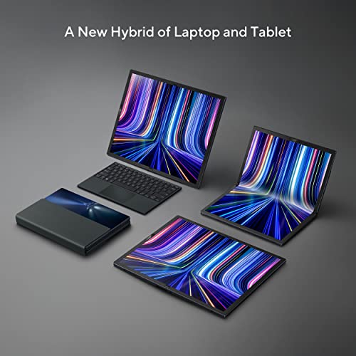 ASUS ZenBook 17 Fold OLED Laptop, 17.3” 4:3 Touch True Black 500 Display, Intel Evo Platform: Core i7-1250U CPU, Iris Xe Graphics, 16GB RAM, 1TB SSD, Windows 11 Pro, Tech Black, UX9702AA-XB79FT