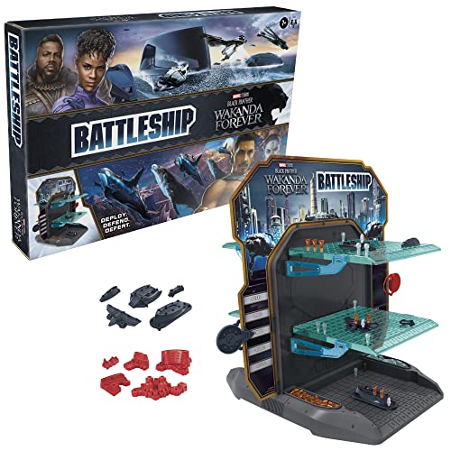 Hasbro Gaming Battleship: Marvel Studios' Black Panther Wakanda Forever Edition, 3D Strategy Game for Ages 7+, 2-Player Board Game