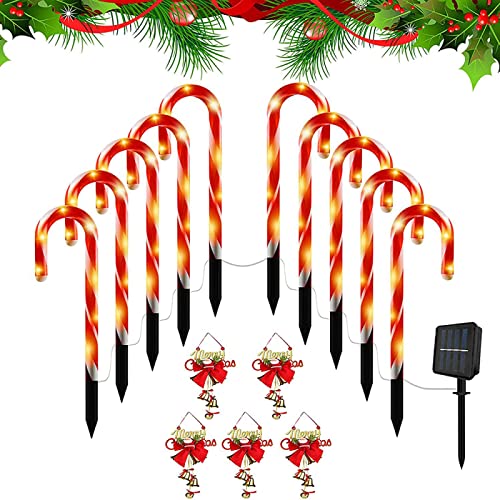 Christmas Candy Cane Lights,Christmas Decoration, Waterproof Solar Powered Garden Light, 5Pcs Lamp Christmas Lawn Candy Cane String Lights, Home for Outdoor Garden Decor