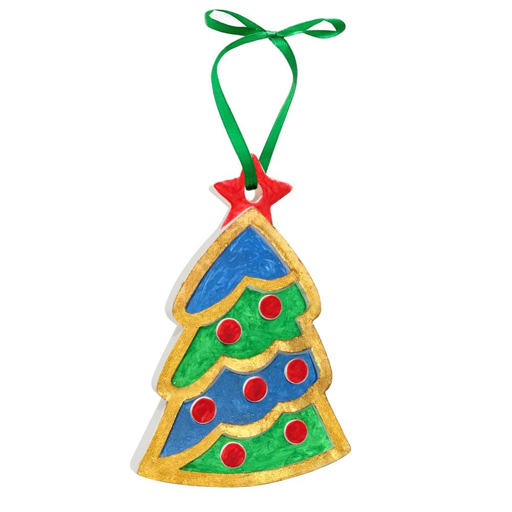 Christmas Crafts for Kids - DIY Christmas Tree Decorations Resin Ornaments Kits (Includes Paints Brushes) - Stocking Stuffers DIY Xmas Ornaments for KidsToddlers Girls Boys Ages 3-5 4-8 8-12