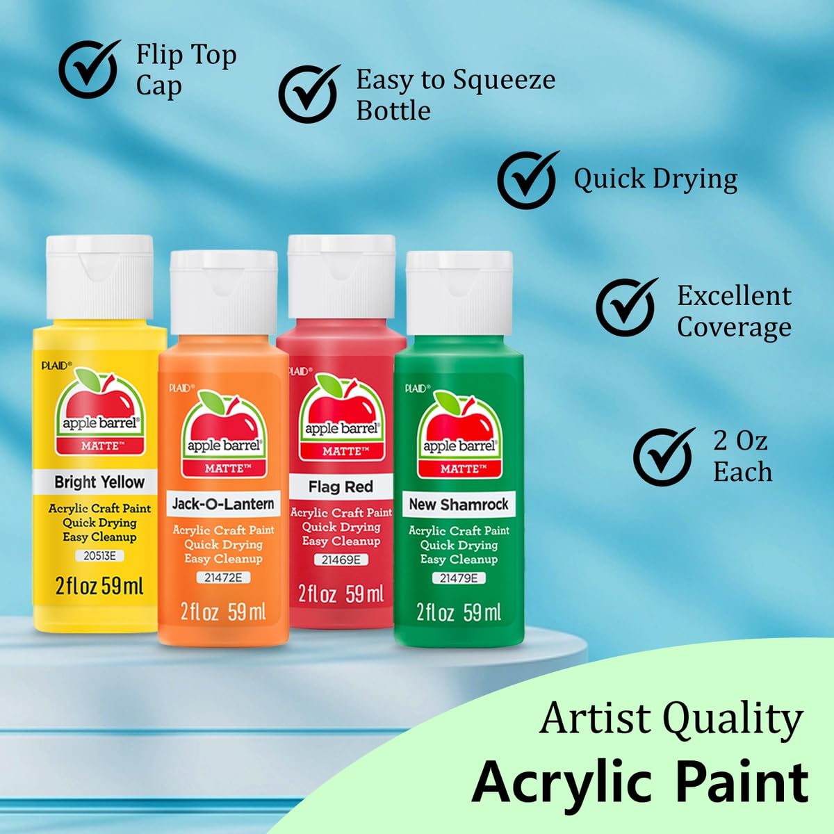 Acrylic Paint Set 24 Colors With 2 Canvases - Acrylic Paint Kit 2fl oz Bottles, Rich Pigmented, Matte Finish and Smooth Application Professional Acrylic Paint Sets for Adults and Kids Canvas Crafts