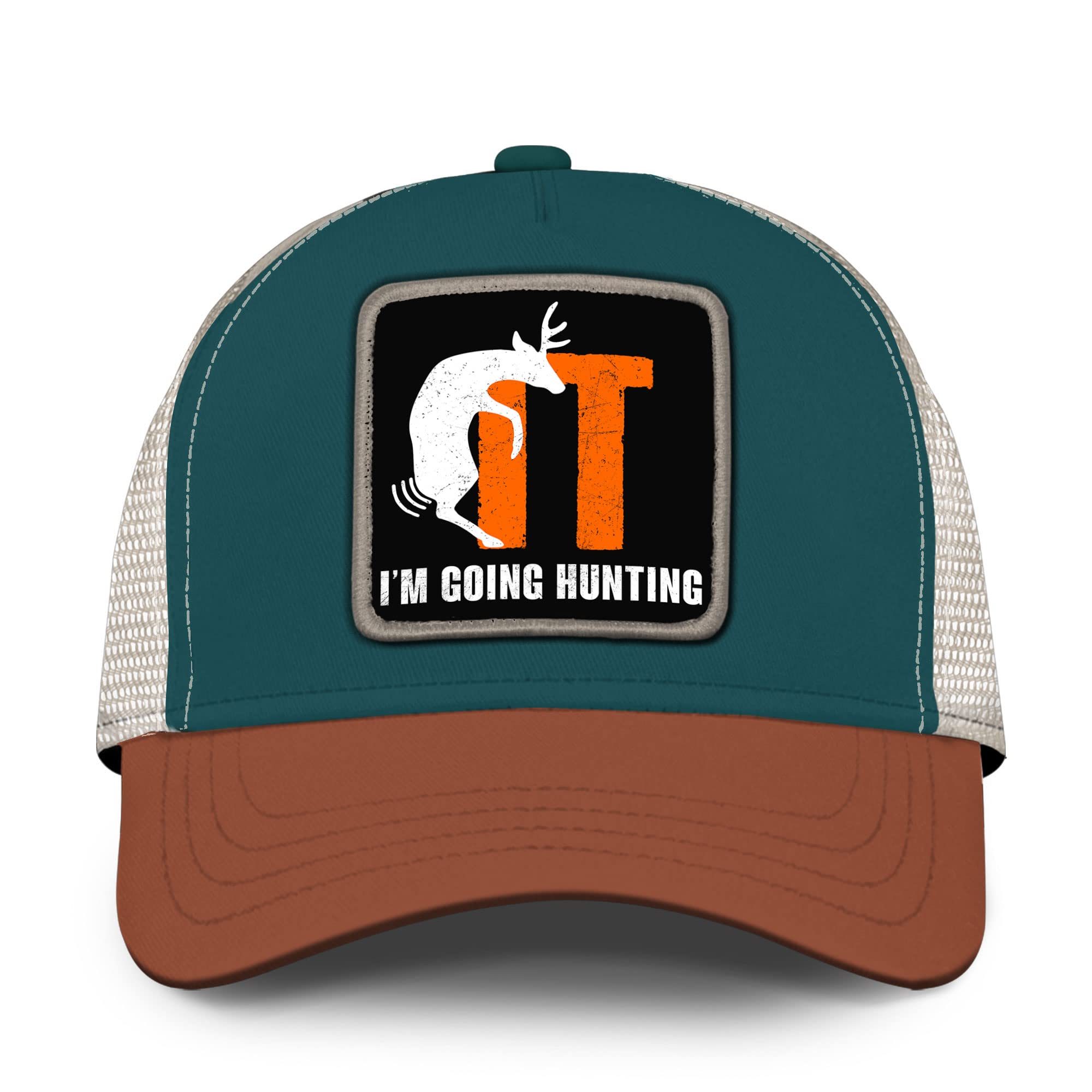 Asvance Trucker Hat - Mesh Back Baseball Cap for Mens - Premium Funny I'm Going Hunting Embroidered Hats - Deer Hunting Outdoor Cap Moss Green - Gift for Dad