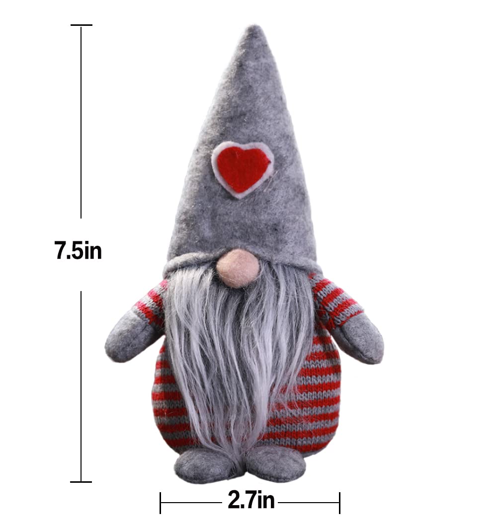 Christmas Gnome, Christmas Valentine's Day Decorations, Mini Sized 7.5 Inch Swedish Tomte Nisse Christmas Ornaments for Home Porch Garden Patio