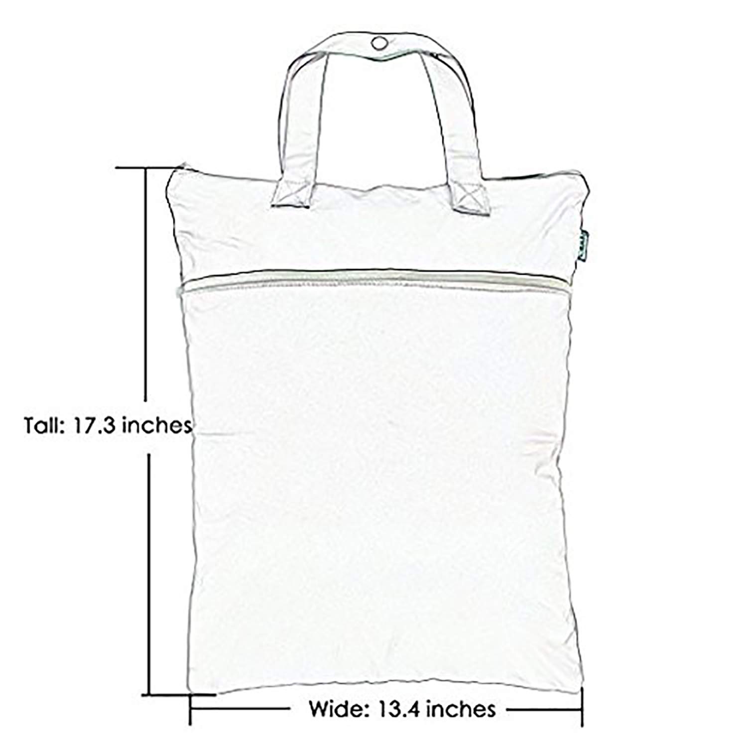 Teamoy Travel Hanging Wet Dry Bag Organizer (17.3 x 13.4 inches) with Two Compartments for Cloth Diaper, Laundry, Swimsuits and More, Easy to Hang Everywhere(M, Gray Arrow)