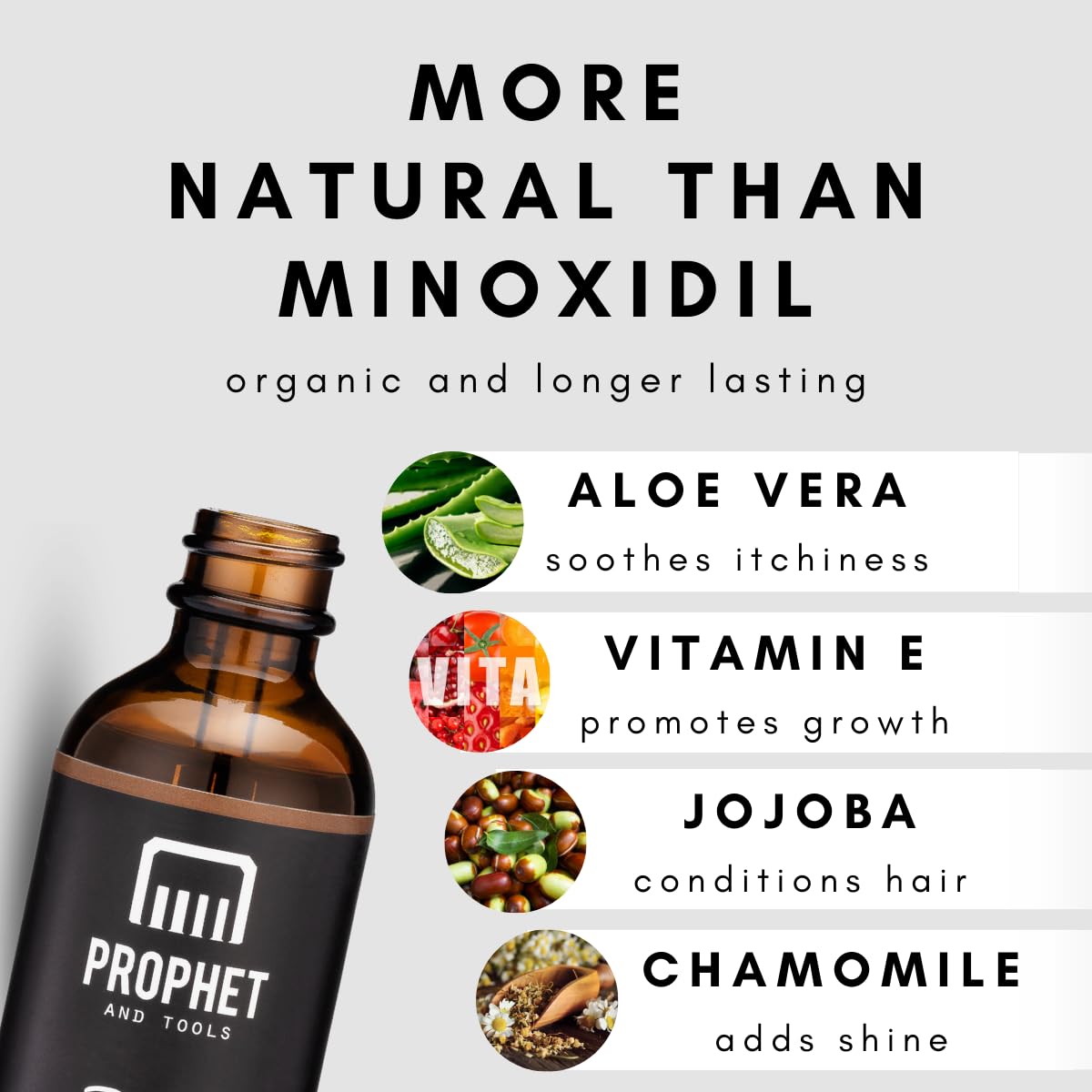 Prophet and Tools Unscented Beard Oil, Organic Revolutionary Formula helps for Thicker Beard Growth, Soften Hairs, Relieve Itch and Dryness, Great for Long Beards, 2oz