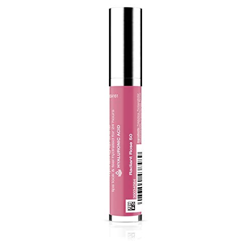 Neutrogena Hydro Boost Moisturizing Lip Gloss, Hydrating Non-Stick and Non-Drying Luminous Tinted Lip Shine with Hyaluronic Acid to Soften and Condition Lips, 50 Radiant Rose, 0.10 oz