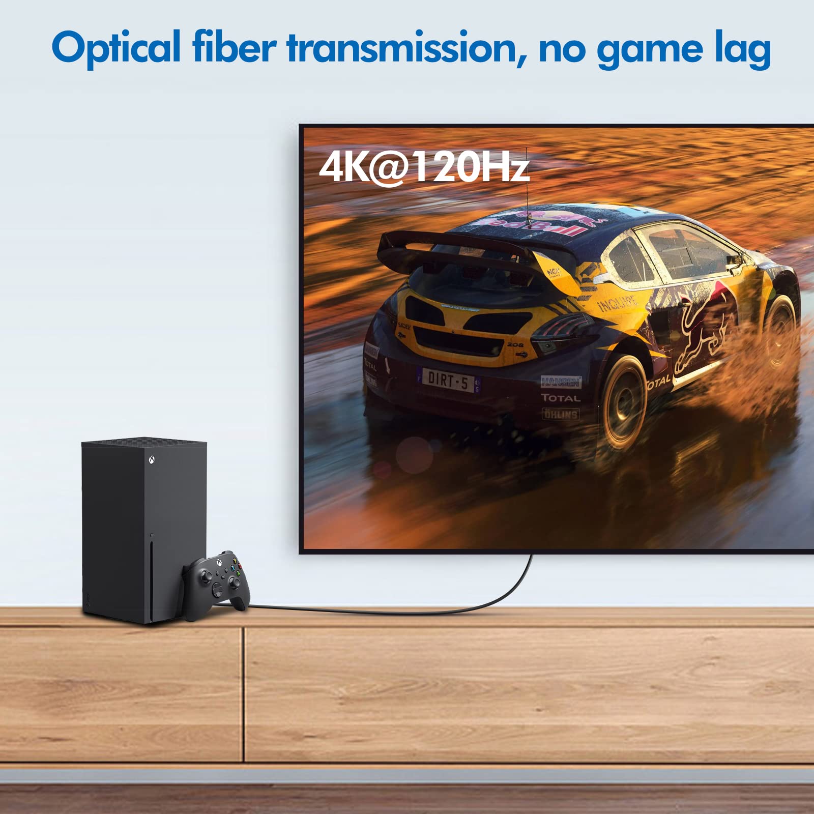 Aston Rock Certified 8K HDMI Cable 50ft,Long Fiber HDMI 2.1 Cable,48Gbps Bandwidth Support HDR HDCP2.3 eARC 8K60Hz,4K 120Hz Compatible with PS5,LG C9,RTX 3090/80,Xbox Series,in Wall CL3 Rated.