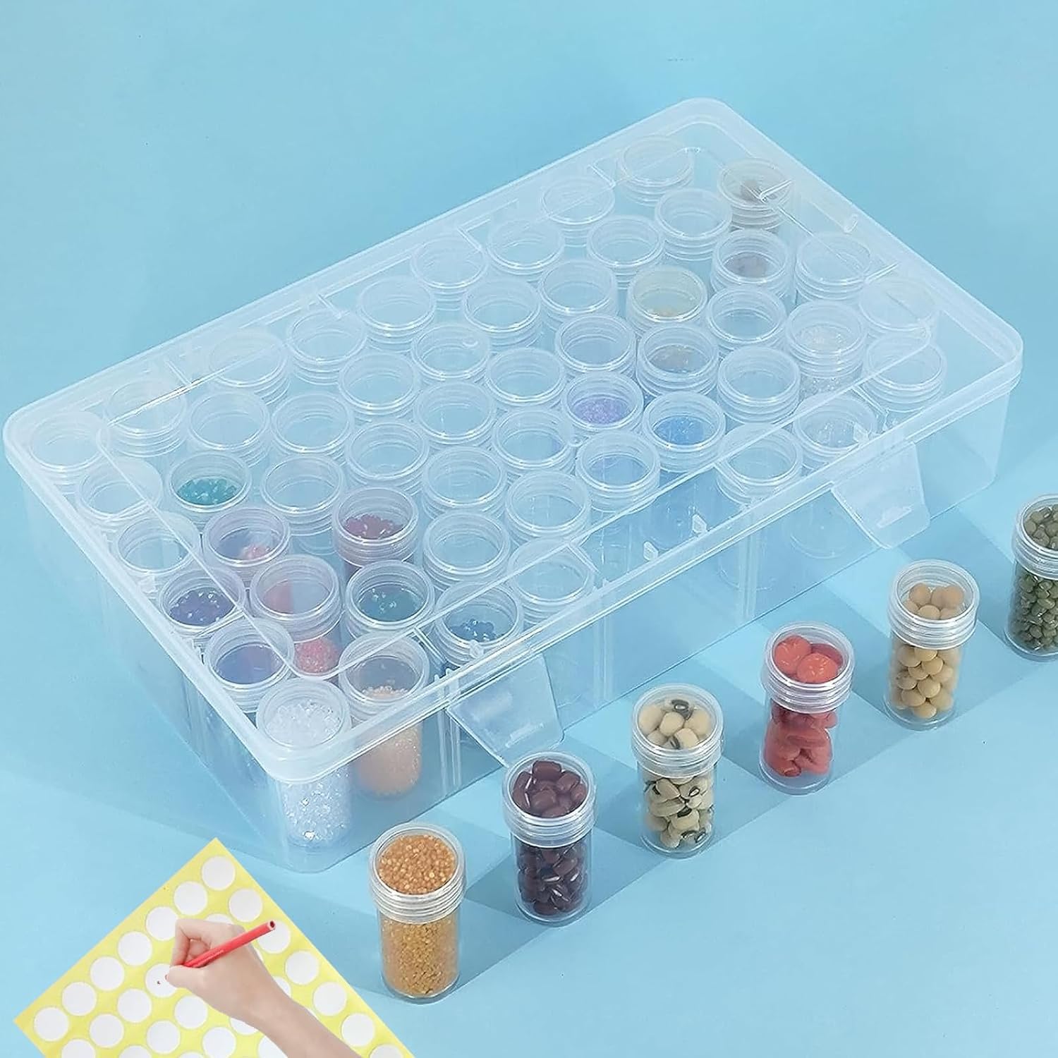 HMMHYY Small Storage Containers, 60 Seed Storage Organizers, Diamond Art Storage Containers Accessories Boxes With Stickers, Seed Storage Containers For Flower Plants Garden