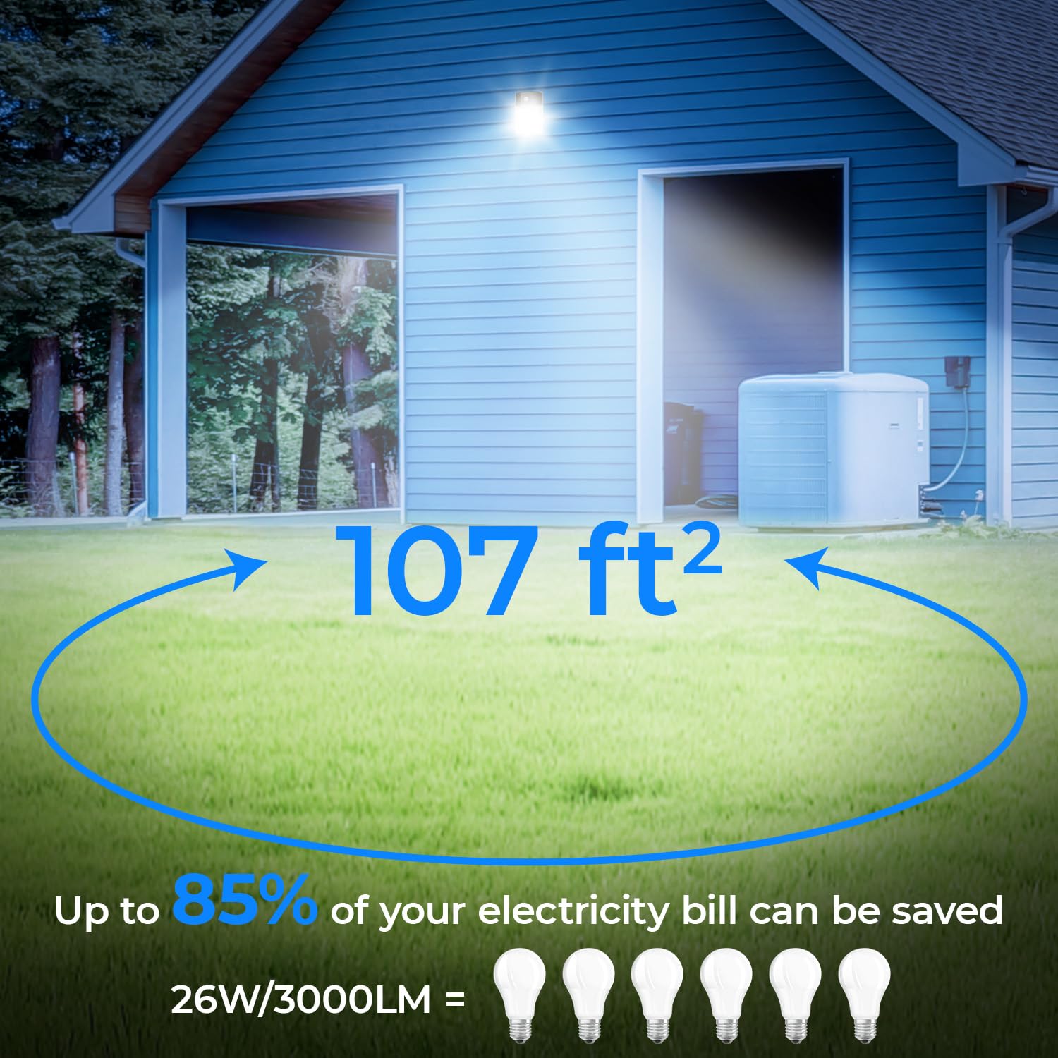 CINOTON 26W LED Wall Pack Light with Dusk to Dawn Sensor, 3000LM[100-277Vac/160W HID/HPS Equiv.] IP65 Waterproof Outdoor Security Flood Lighting for Garage Warehouse Garden 5000K-Daylight 4 Pack