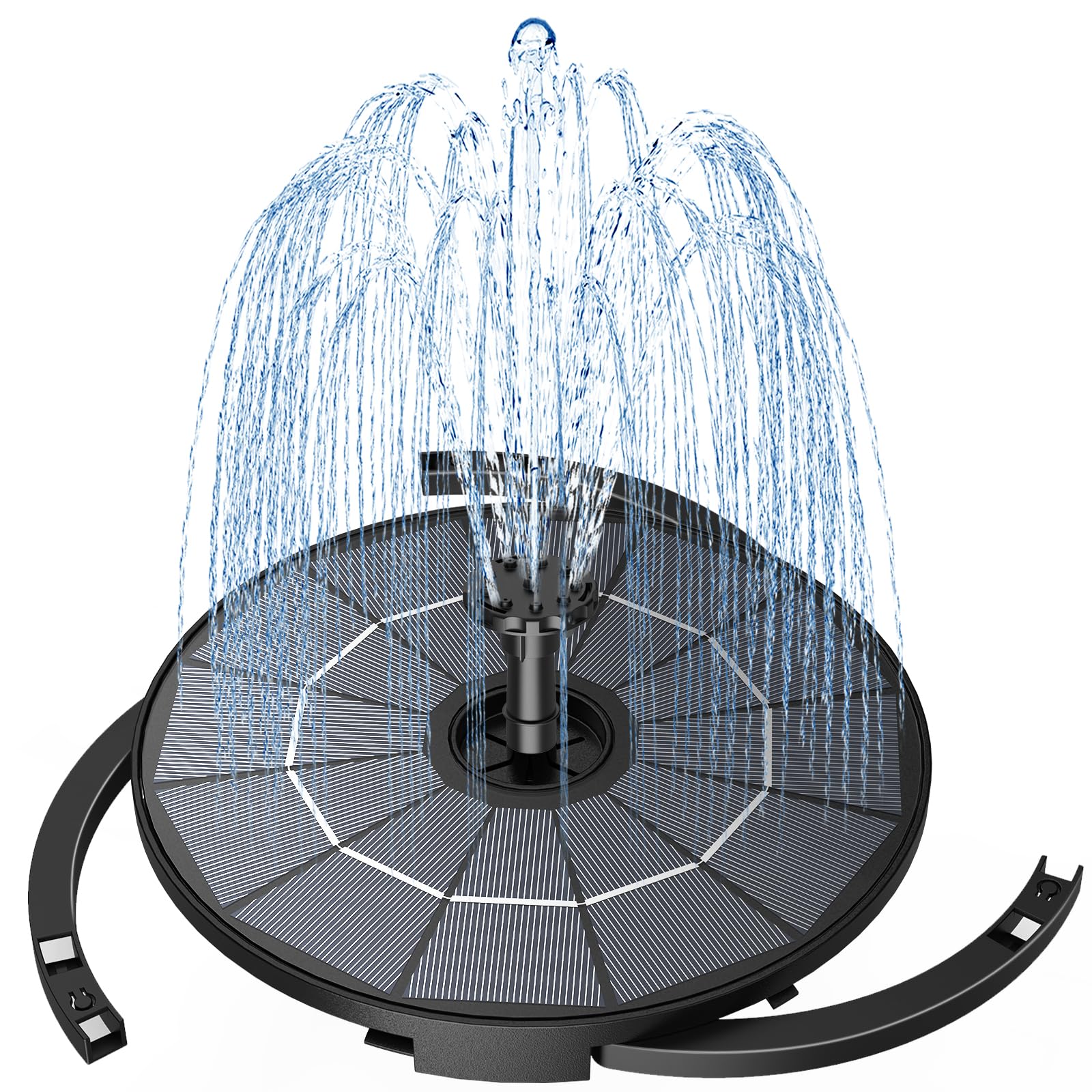 AISITIN 2.8W Solar Fountain Pump for Water Feature with 3.9ft Cord, Solar Bird Bath Fountain with 6 Nozzles, Solar Powered Water Fountain for Bird Bath, Garden, Ponds Fish Tank and Outdoor