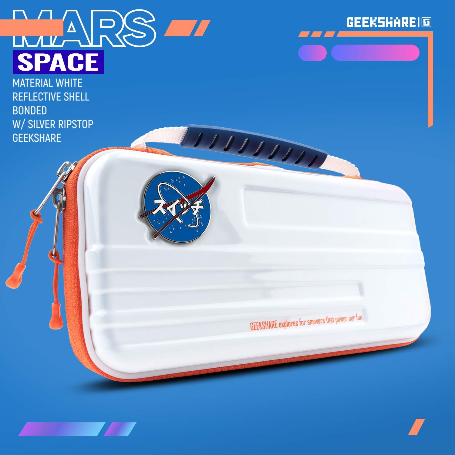Geekshare Carry Case for Switch/Switch OLED - Portable Hardshell Slim Travel Carrying Case fit Switch Console with 10 Game-Card Slots (Small)