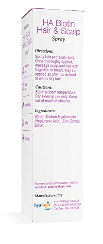 Hyalogic Biotin Volumizing Hair Spray with Hyaluronic Acid for Thinning Hair | Promotes Thicker, Healthier Locks and Scalp | 4 fl oz (118ml)