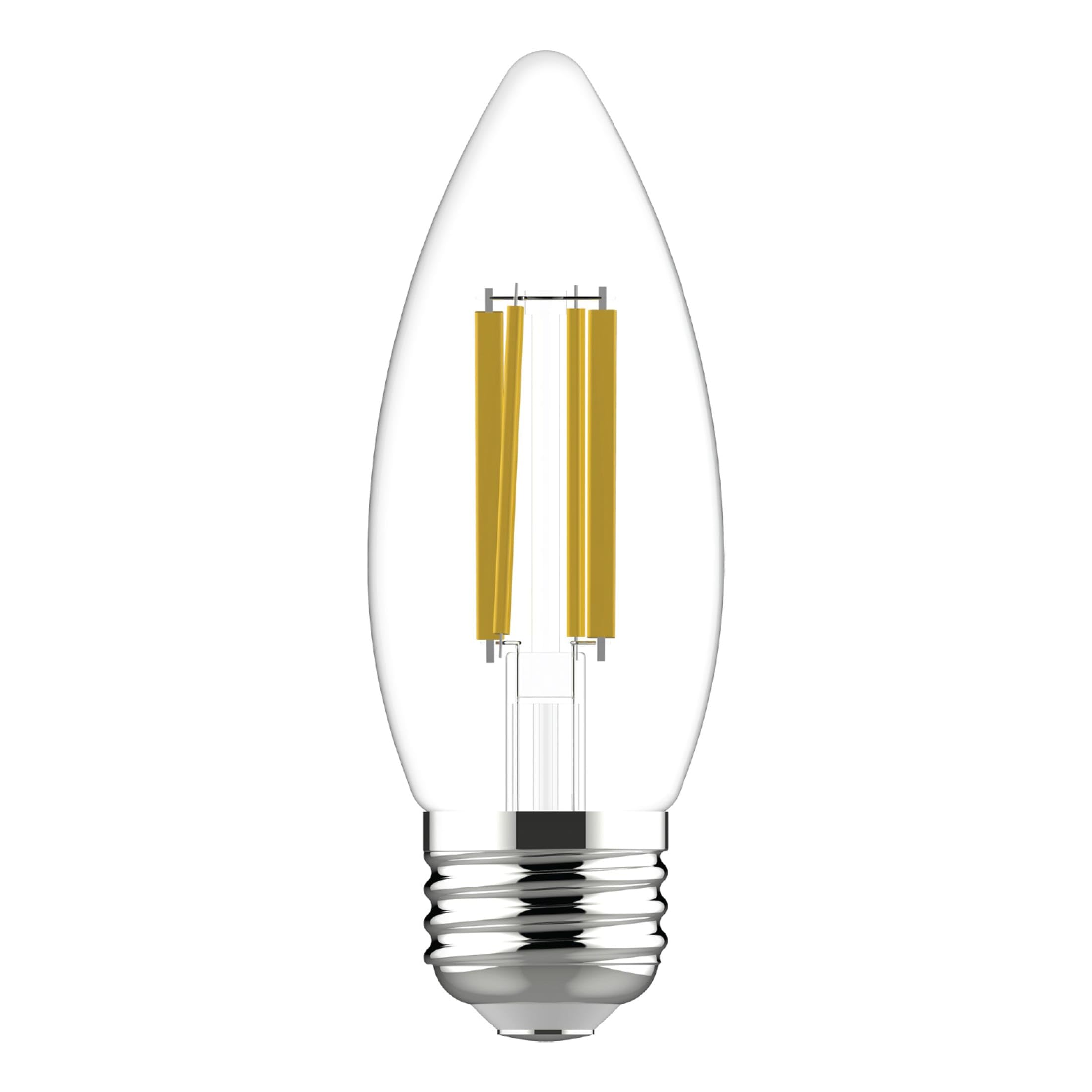 GE Ultra Bright LED Light Bulbs, 100W, Soft White Candle Lights, Clear Decorative B12 Light Bulbs (3 Pack)