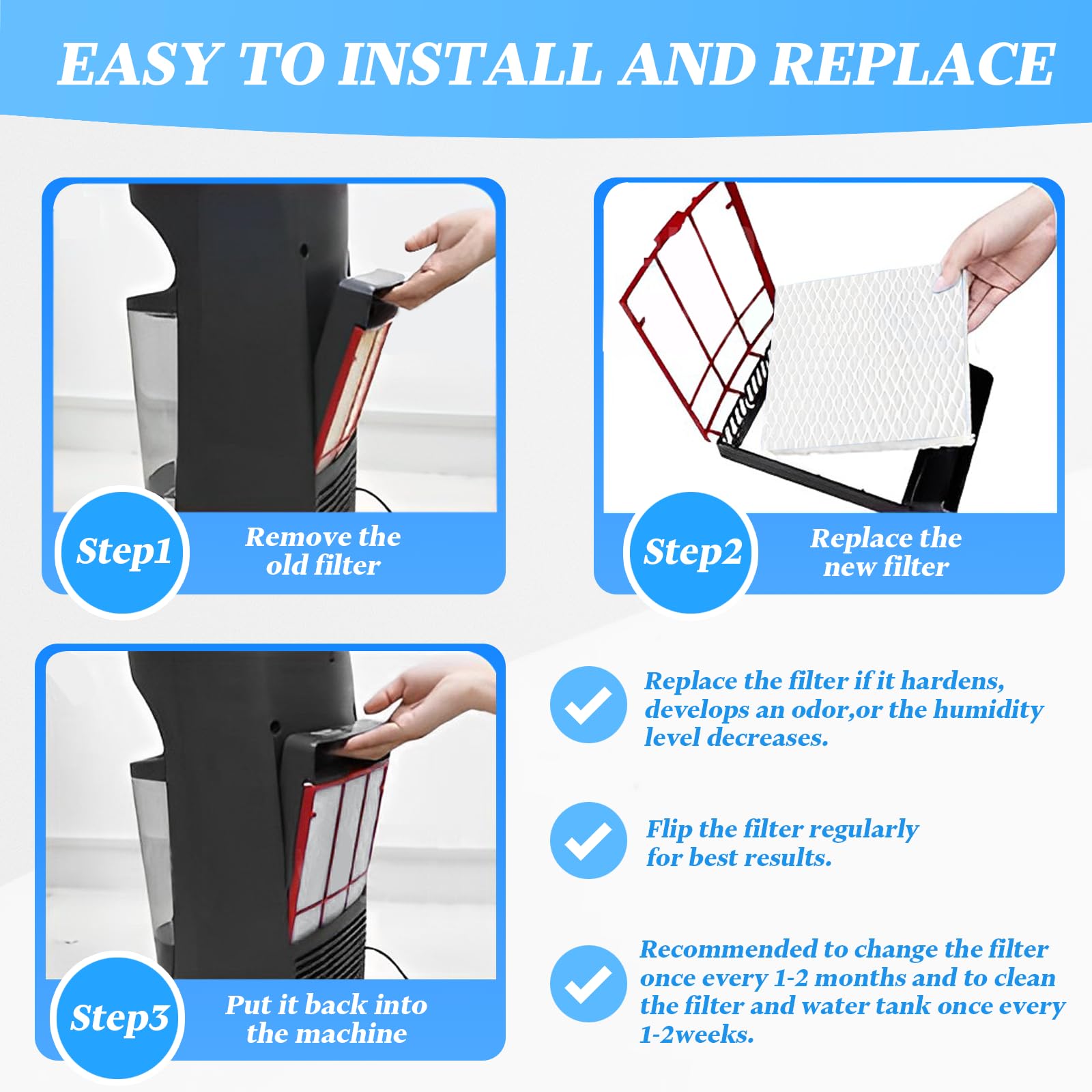 getalong HFT600 Humidifier Filter T Compatible for Honeywell HEV620 & HEV615 Series,Part HFT600T HFT600PDQ,6 Pack