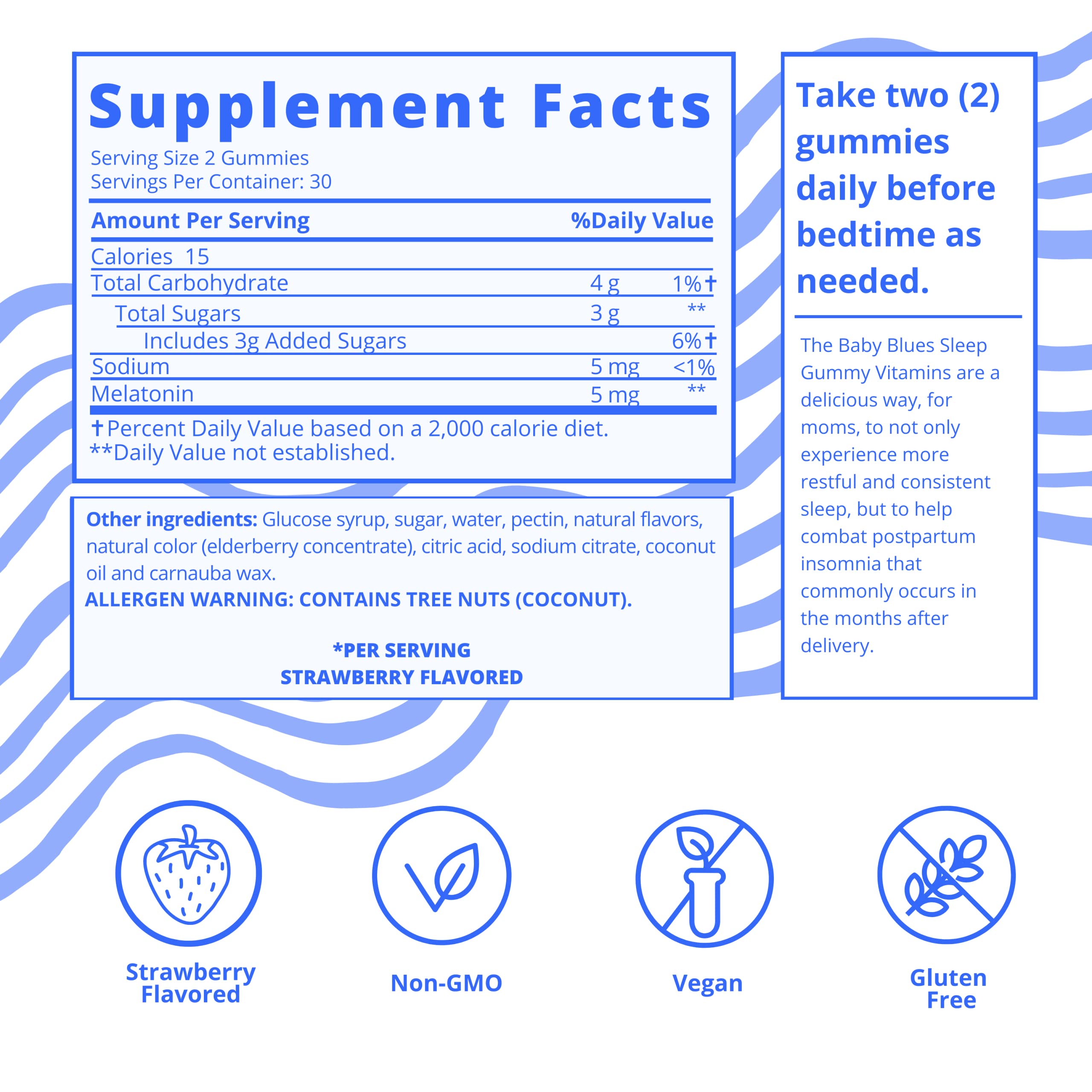Baby Blues Rest and Restore | Postpartum Hair Loss Vitamins & Sleep Vitamins for Moms