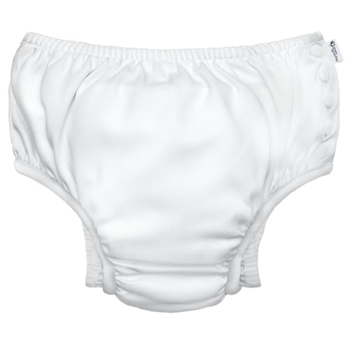 i Play. Baby Toddler Ultimate Reusable Snap Swim Diaper, New White, 2T-3T