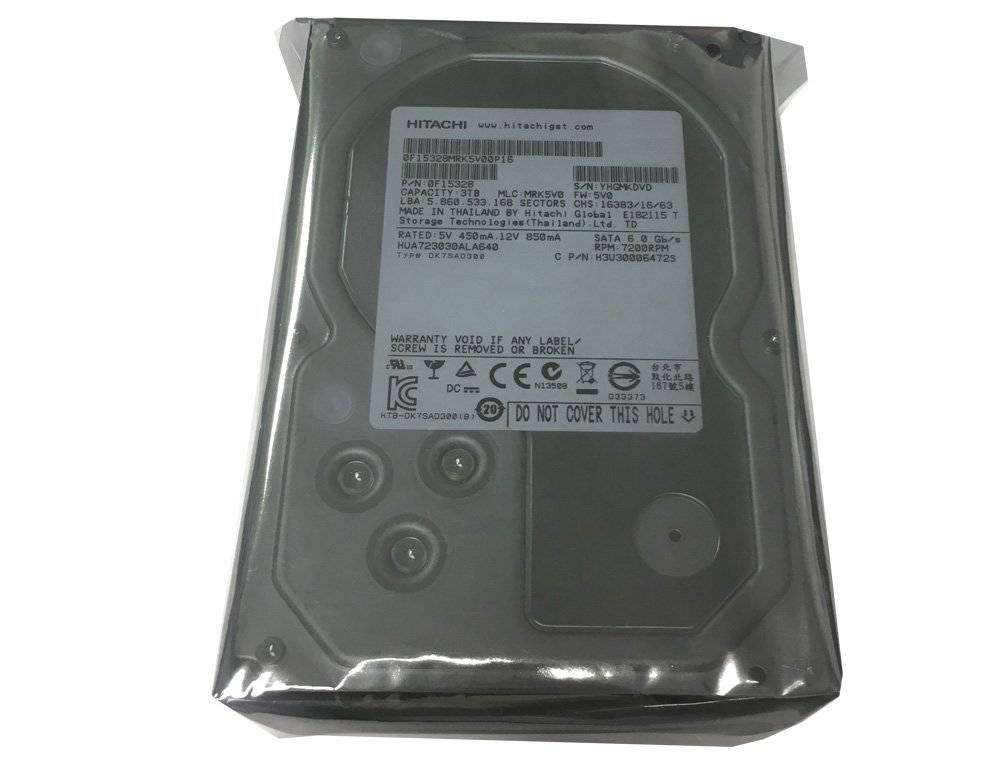 HGST Ultrastar 3TB 7200 RPM 64MB Cache SATA III 6.0Gb/s 3.5in Internal Hard Drive for NAS, RAID, Surveillance Storage -HUA723030ALA640 (Renewed) w/3 Year Warranty