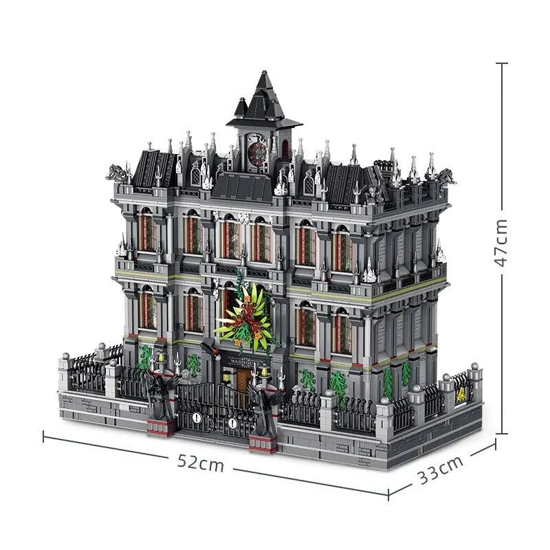 General Jim's 3-Level 7,357 Piece Lunatic Asylum Hospital Mad House β a City Modular Architecture Building Block Set | Comparible with Major Brick Building Brands