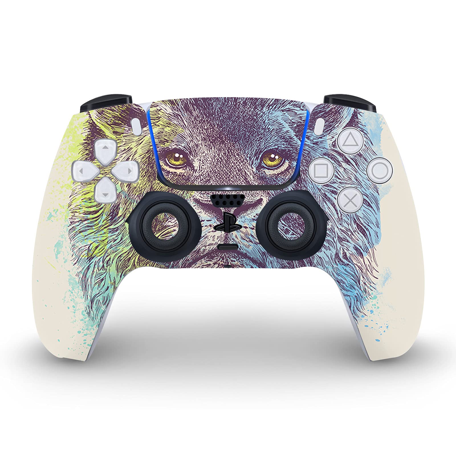 Head Case Designs Officially Licensed Rachel Caldwell Lion Art Mix Vinyl Faceplate Sticker Gaming Skin Decal Compatible With Sony PlayStation 5 PS5 Digital Edition Console and DualSense Controller