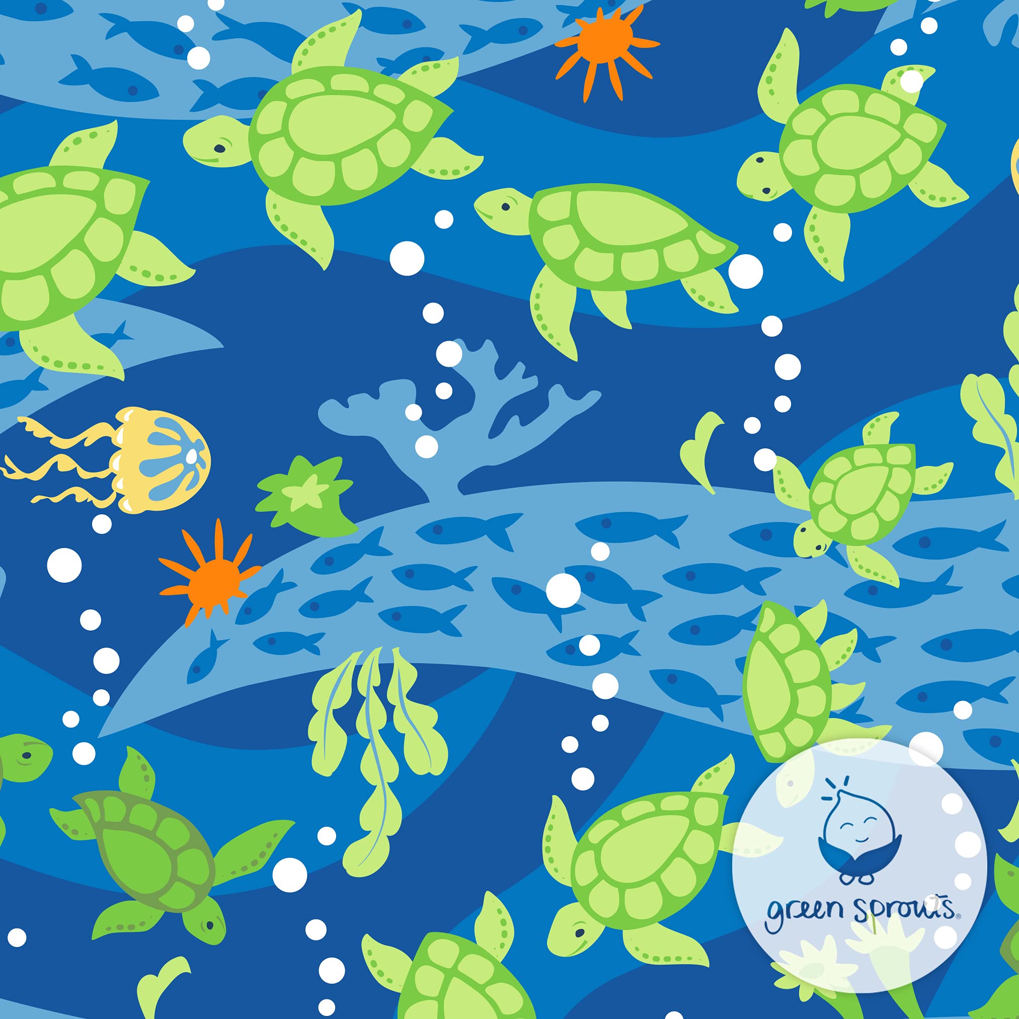 i play. by green sprouts baby-boys Trunks with Built-in Reusable Swim Diaper,Royal Blue Turtle Journey,18 mo