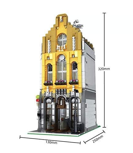 General Jim's Architecture Building Blocks Lighted Ice Cream Parlor 2605 Pieces with LED Light Set Included City Store Building Toy Set for Adults and Teens