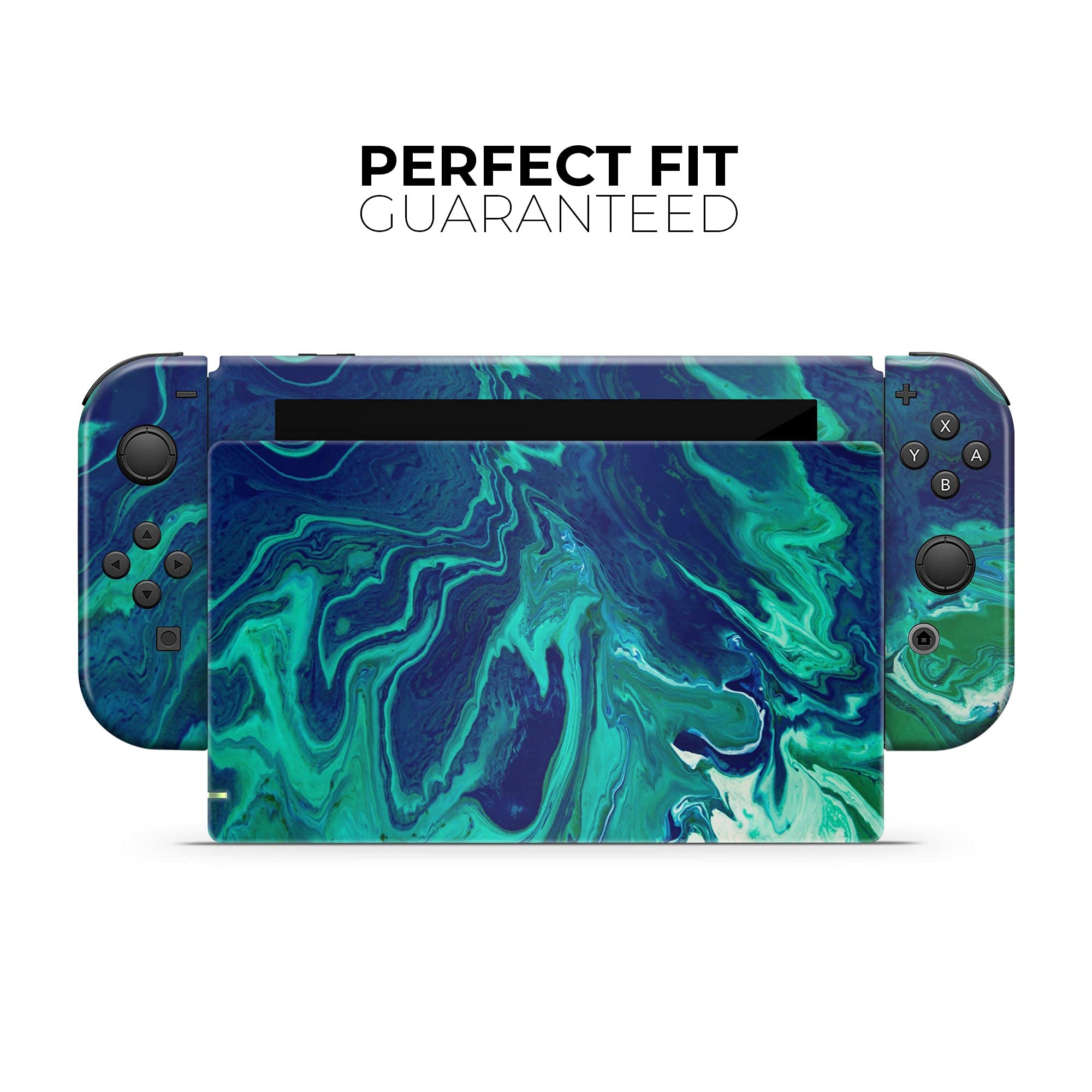 Design Skinz - Compatible with Nintendo Switch Console Bundle - Skin Decal Protective Scratch-Resistant Removable Vinyl Wrap Cover - Teal Oil Mixture