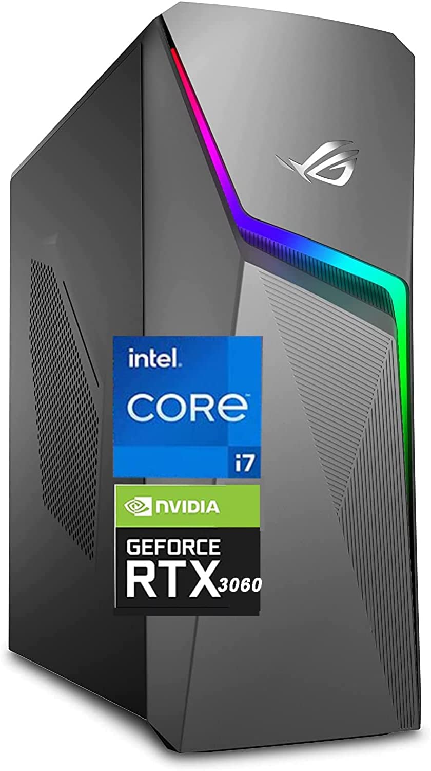 ASUS ROG Strix G10 Gaming Desktop PC, Intel Core i7-11700 Up to 4.9 GHz, NVIDIA GeForce RTX 3060, 16GB RAM, 1TB SSD, HDMI, Windows 11 Home, Bundle with JAWFOAL