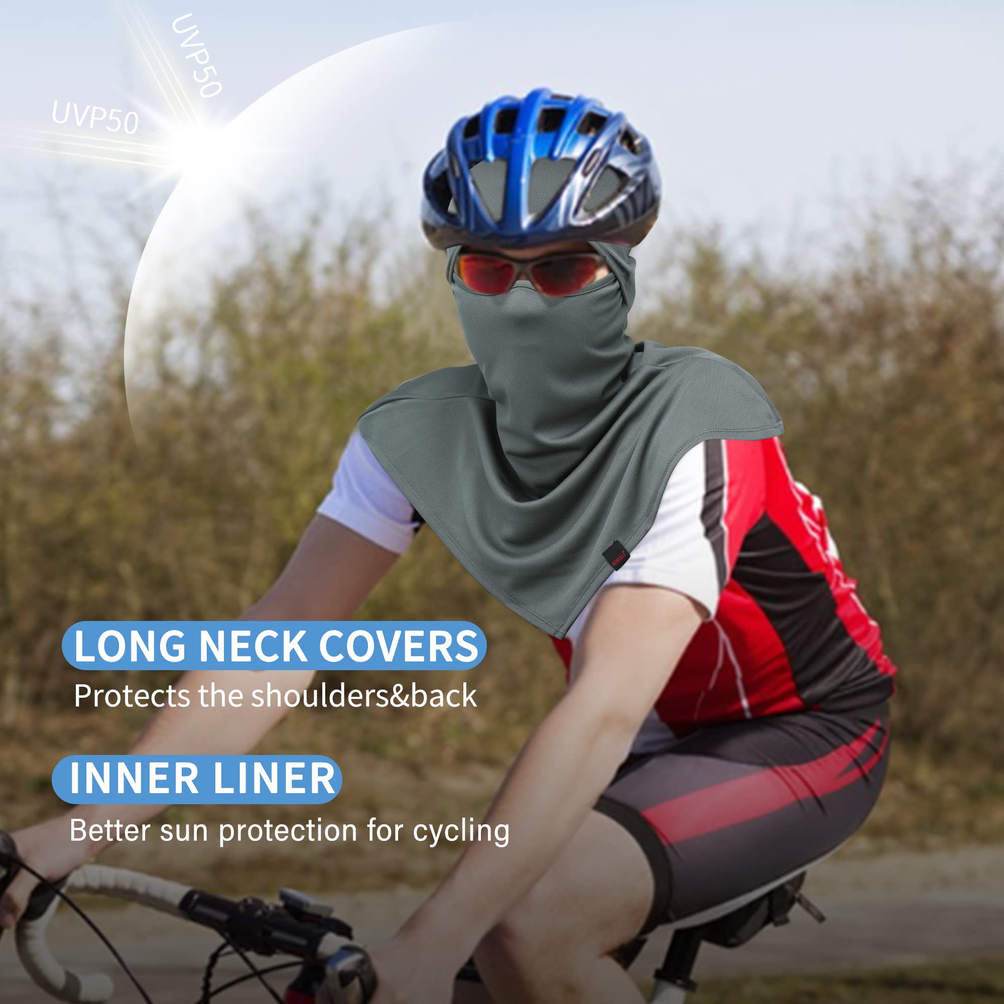 AIWOLU Balaclava Full Face Mask Summer for Sun Protection Breathable Long Neck Covers for Men Women Cycling FishingâŚ