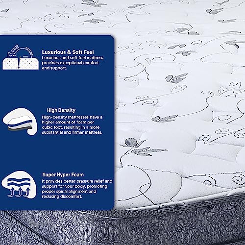Nutan, 12-Inch Euro Top Firm Foam Encased Mattress/Orthopedic Support for A Restful Night, King