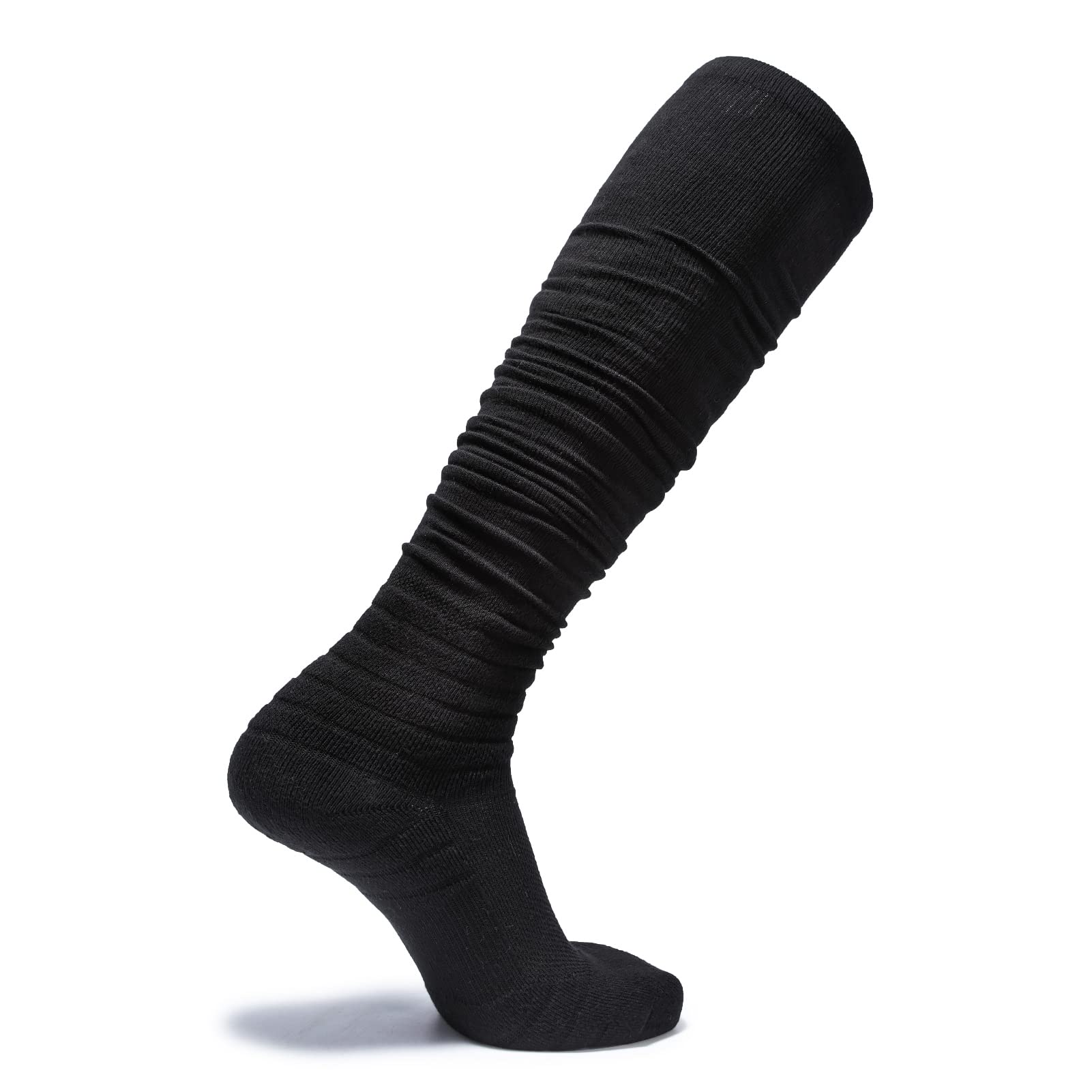 AK SOK Two Pairs Extra Long Football Socks,Men's Athletic Socks,Tight Sports Socks for Men & Boys (as1, alpha, l, regular, regular, Black)