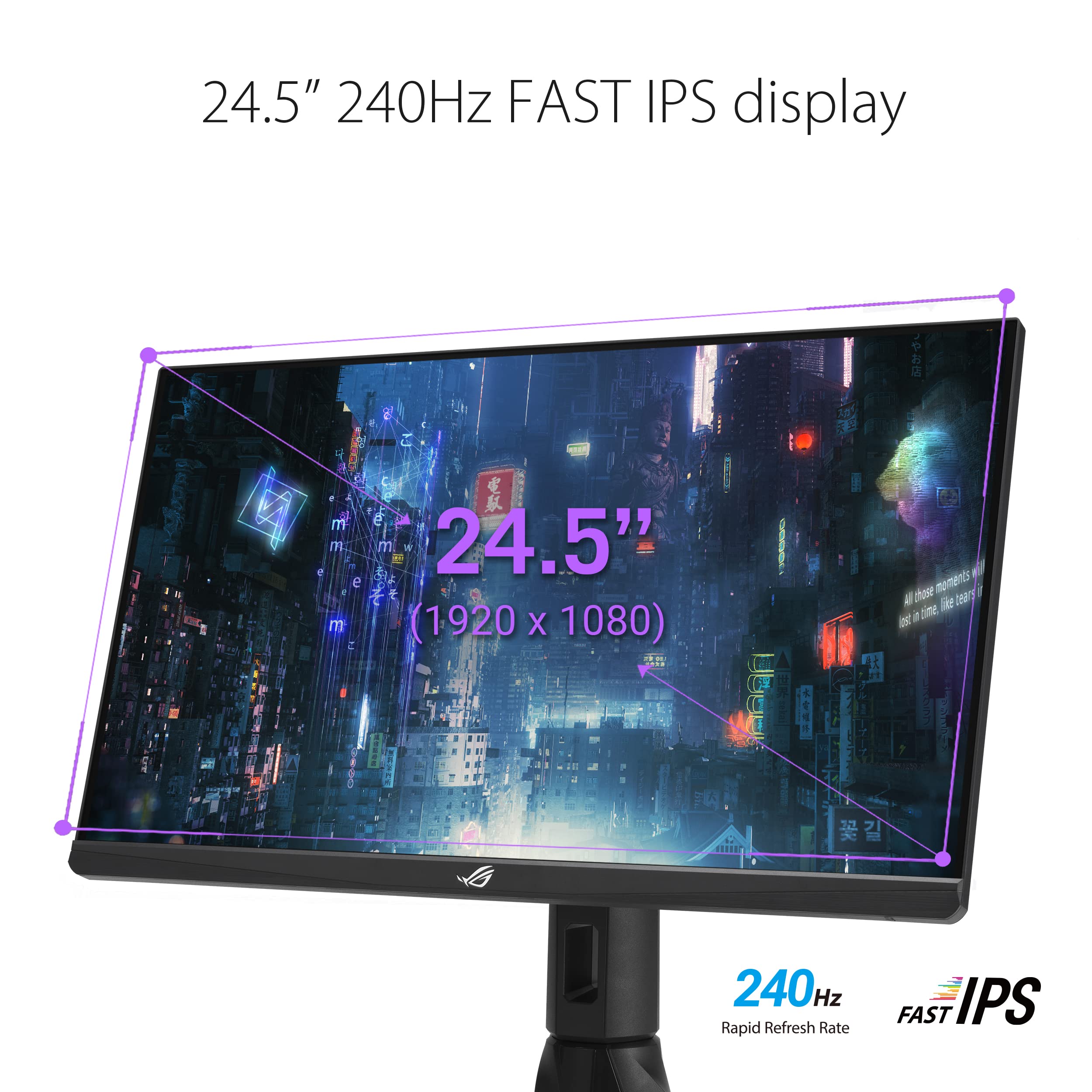 ASUS ROG Strix 24.5” 1080P HDR Gaming-Monitor (XG259CM) - Full HD, Fast IPS, 240Hz, 1ms (Renewed)