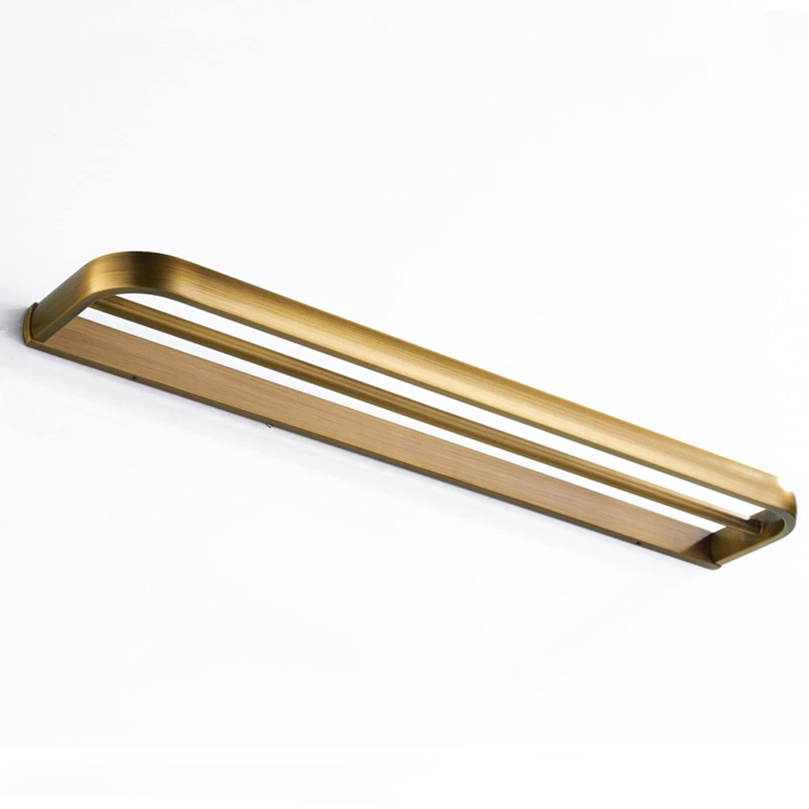 ONEMTB Brass Bath Towel Rack Double Rod, Wall Mounted Towel Holder Length 57.5cm, Euro Towel Bar for Bathroom, Kitchen, Home Décor-Golden (Color : Yellow Antique)