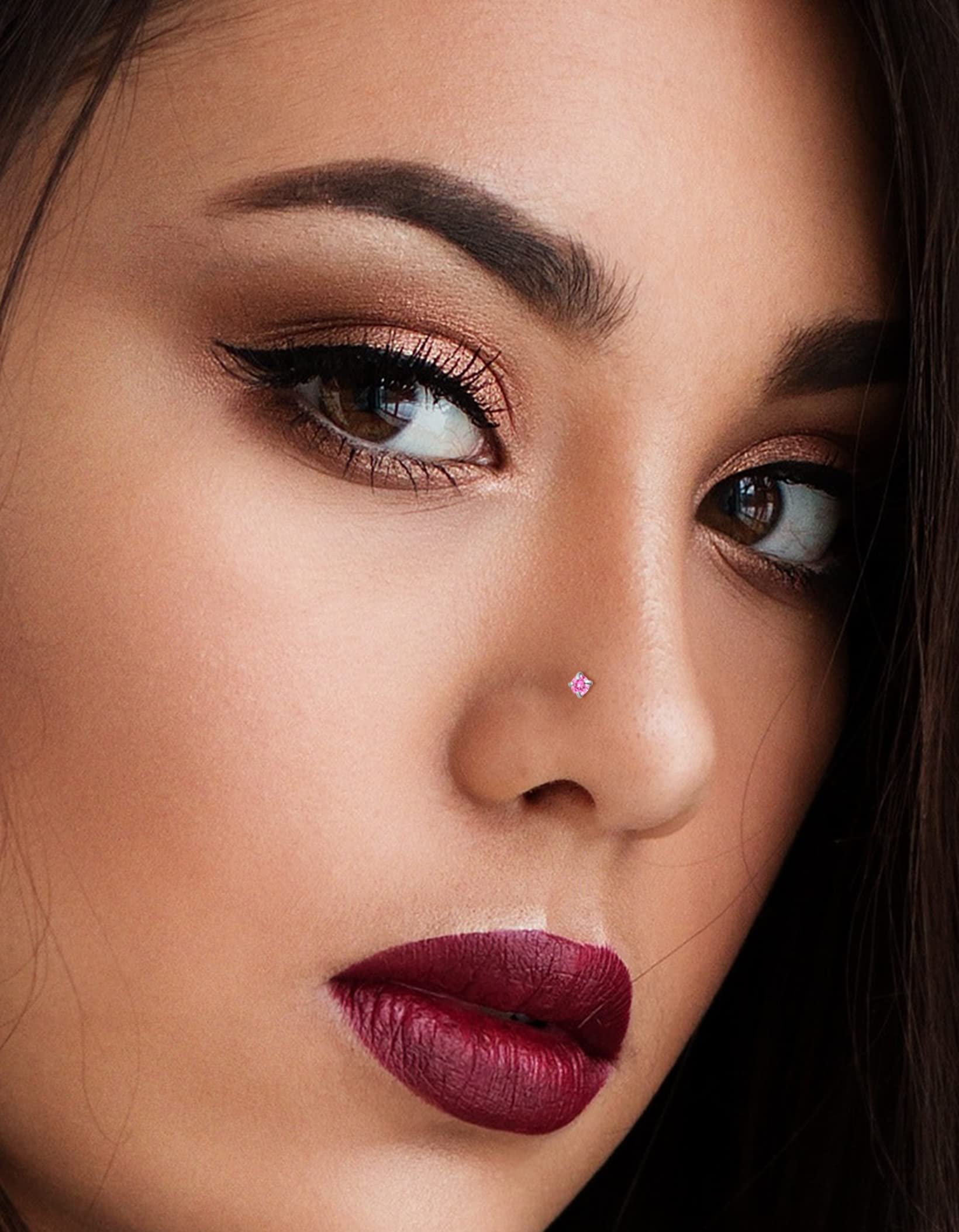 Akeoqi 29Pcs 20G Nose Ring Studs Nose Ring Hoops L Shape CZ Butterfly Snake Star Moon Shape Nose Piercing Jewelry for Women Silver Tone