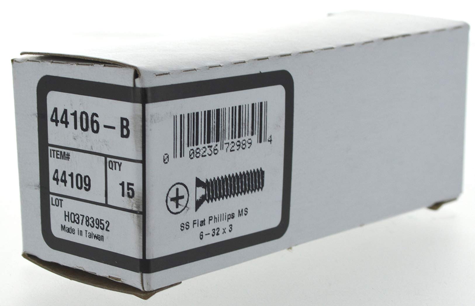 Hillman 44109 6-32 x 3-Inch Flat Head Phillips Machine Screw, Stainless Steel, 15-Pack
