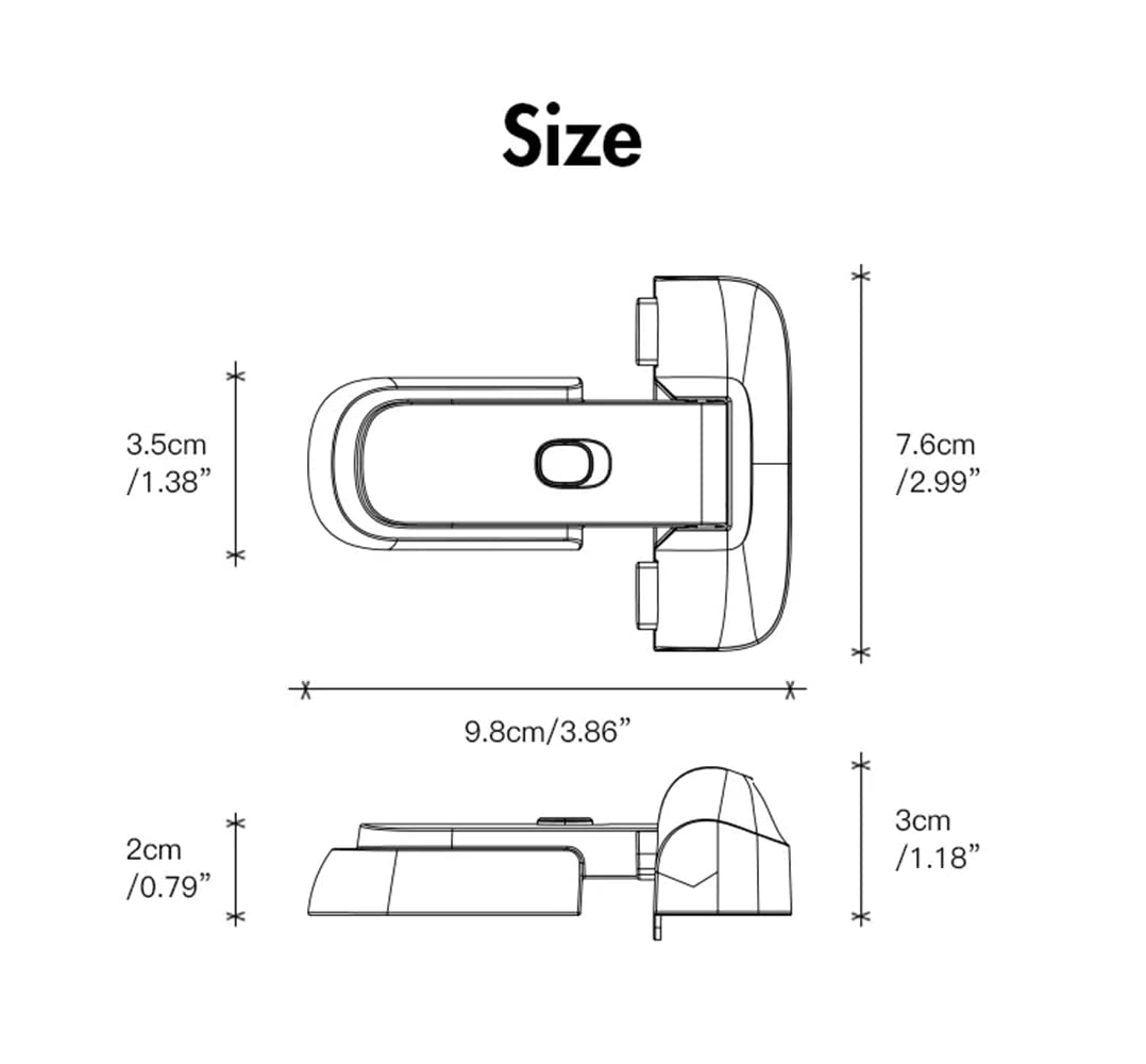 BABY DROM Refrigerator Lock, Ideal for Child Proof Fridge Lock and Freezer Door Lock, Easy to Install and Use Fridge Locks for Kids no Tools Need or Drill