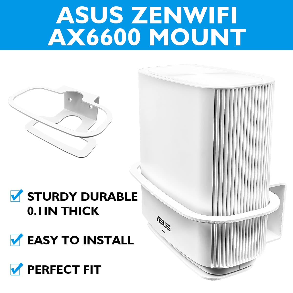 ASUS ZenWiFi AX6600 Wall Mount Holder,Made Sturdy Metal Wall Mount Stand,Compatible with ASUS ZenWiFi AX Whole-Home Tri-Band Mesh WiFi 6 System (1-PCS)