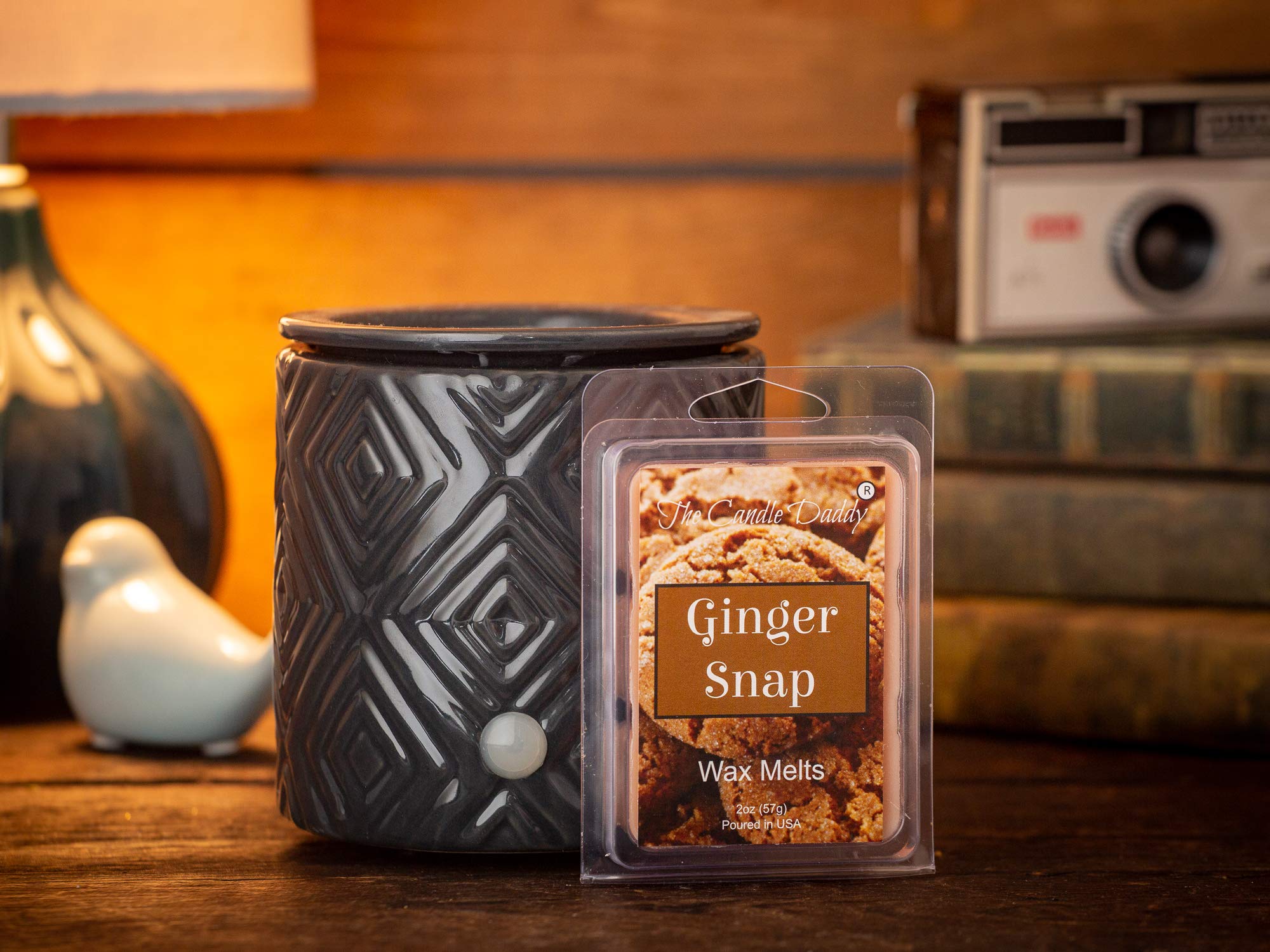 Ginger Snap - Crisp Ginger Cookie Scented Melt- Maximum Scent Wax Cubes/Melts- 1 Pack -2 Ounces- 6 Cubes Gift for Women, Men, BFF, Friend, Wife, Mom, Birthday, Sister, Daughter, Long Lasting Wax Tart
