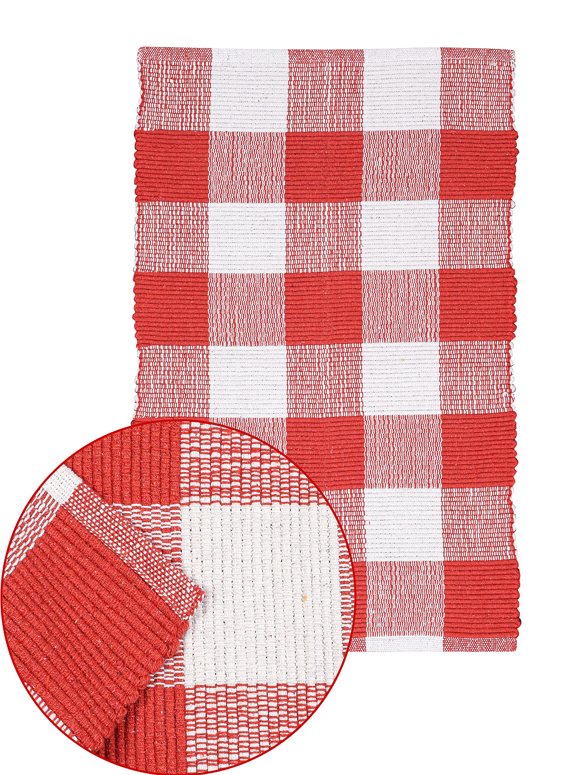 Buffalo Plaid Rugs for Living Room 24x36 inch-Orange White, Kitchen Rugs,Entry Way Rugs, Door Rugs, Area Rugs,Farmhouse Bath Room Rugs,Buffalo Check Rugs,Woven Rag Rugs,2x3 Rugs,Revirsible Rugs Cotton