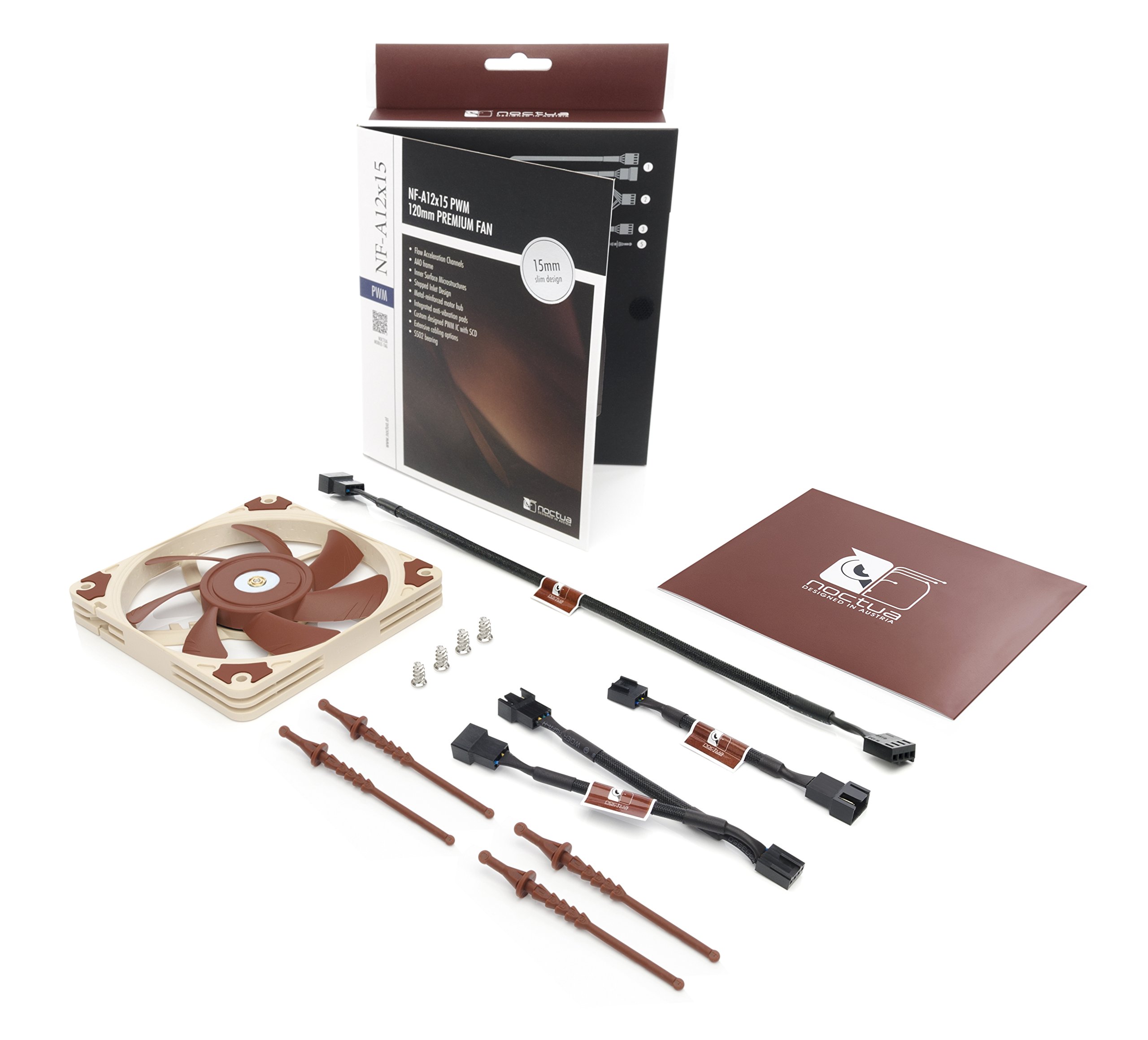 Noctua NF-A12x15 PWM, Premium Quiet Slim Fan, 4-Pin (120x15mm, Brown)