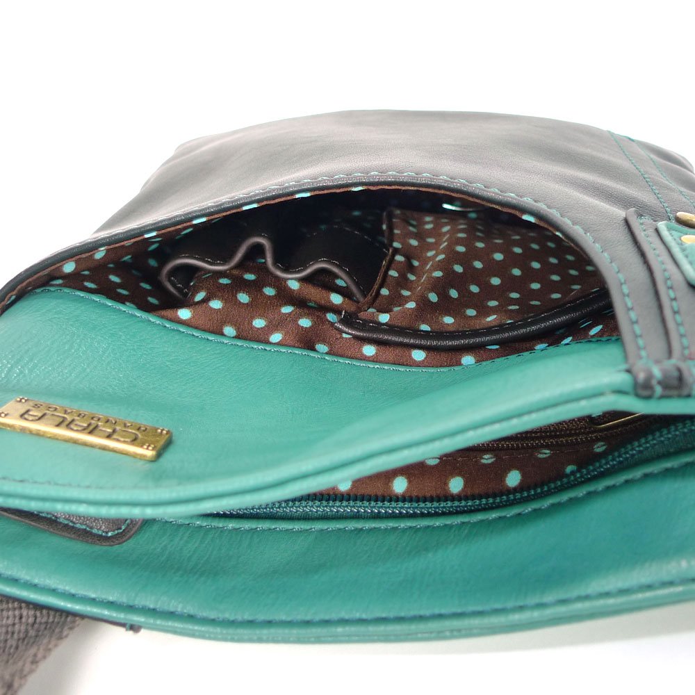 CHALA New Crossbody SWING Bag Vegan Leather (Black- Sea Turtle)